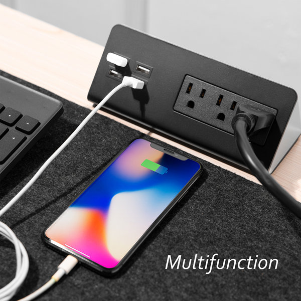 GDL Two Desk Edge Mount Power Outlets With Usb Charge Ports "& Reviews ...