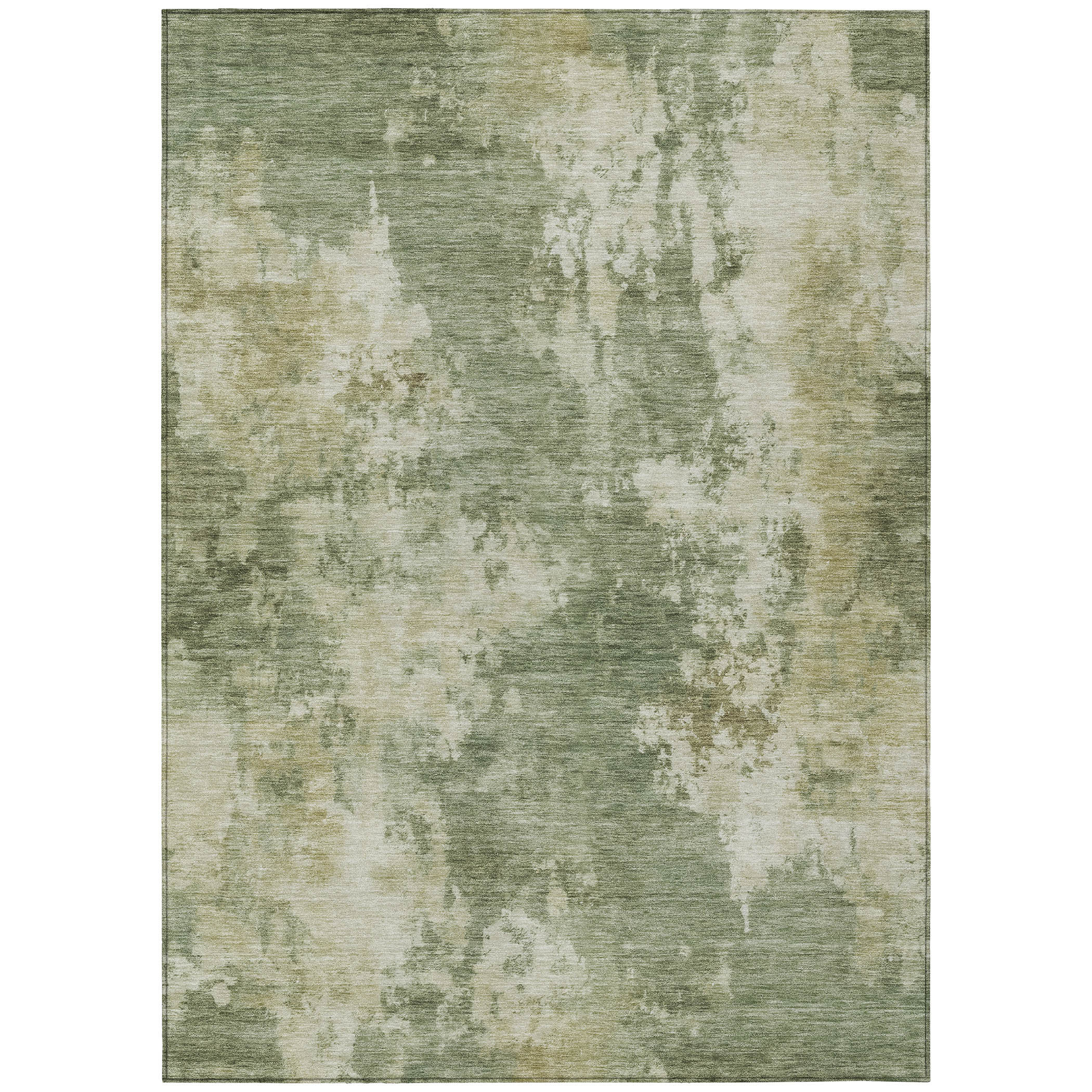 Bungalow Rose 9' X 12' Sage And Beige Abstract Washable Indoor Outdoor ...