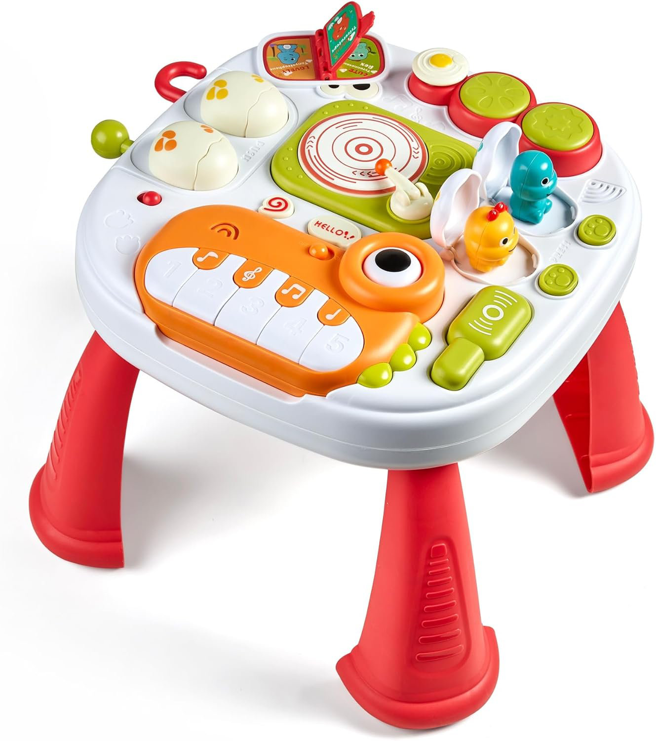 RAPTIZ Baby Activity Table Learning & Fun,Keyboard Musical Toy And Detachable Red Legs Activity ...