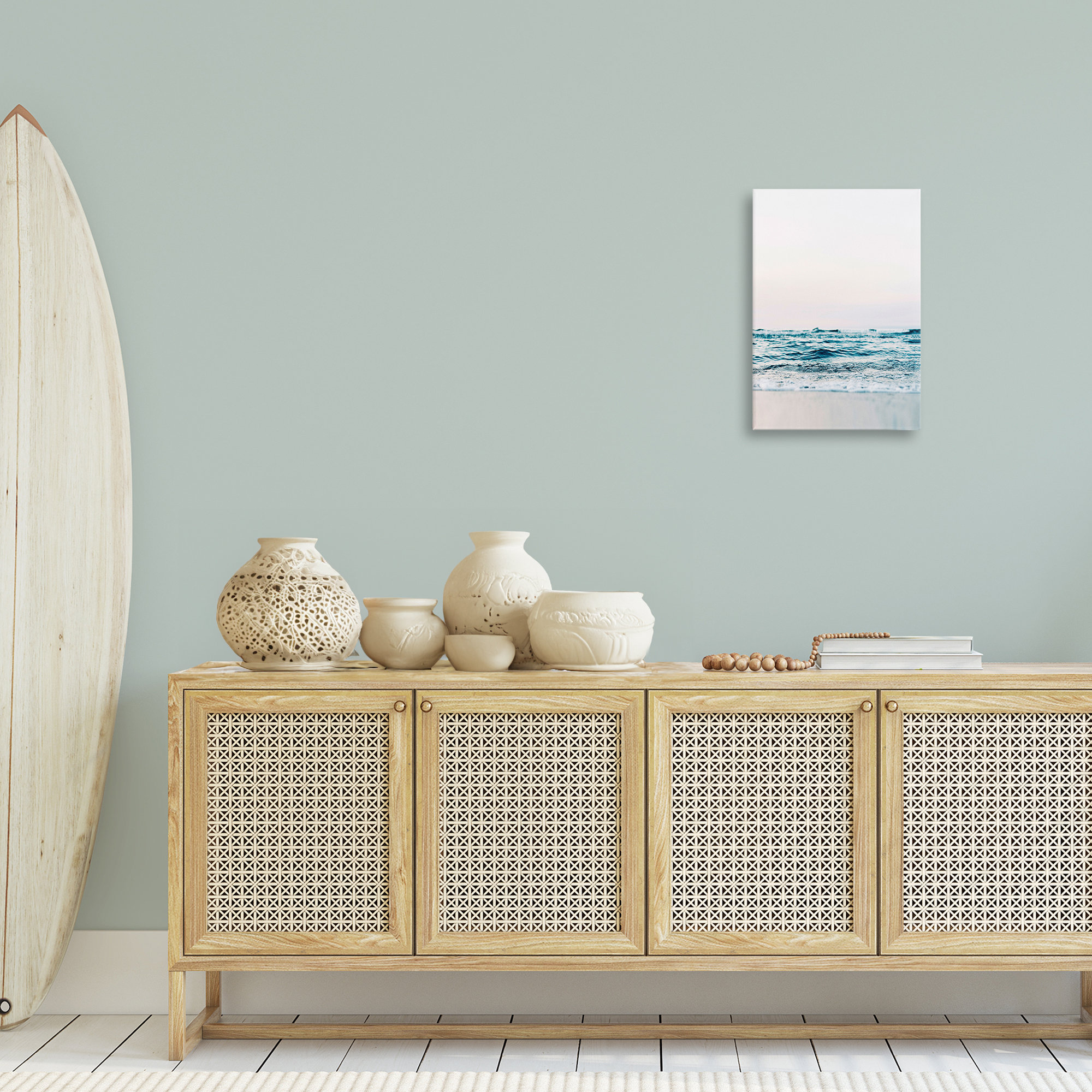 Highland Dunes Subtle Beach Waves Canvas Wall Art by Sisi and Seb | Wayfair