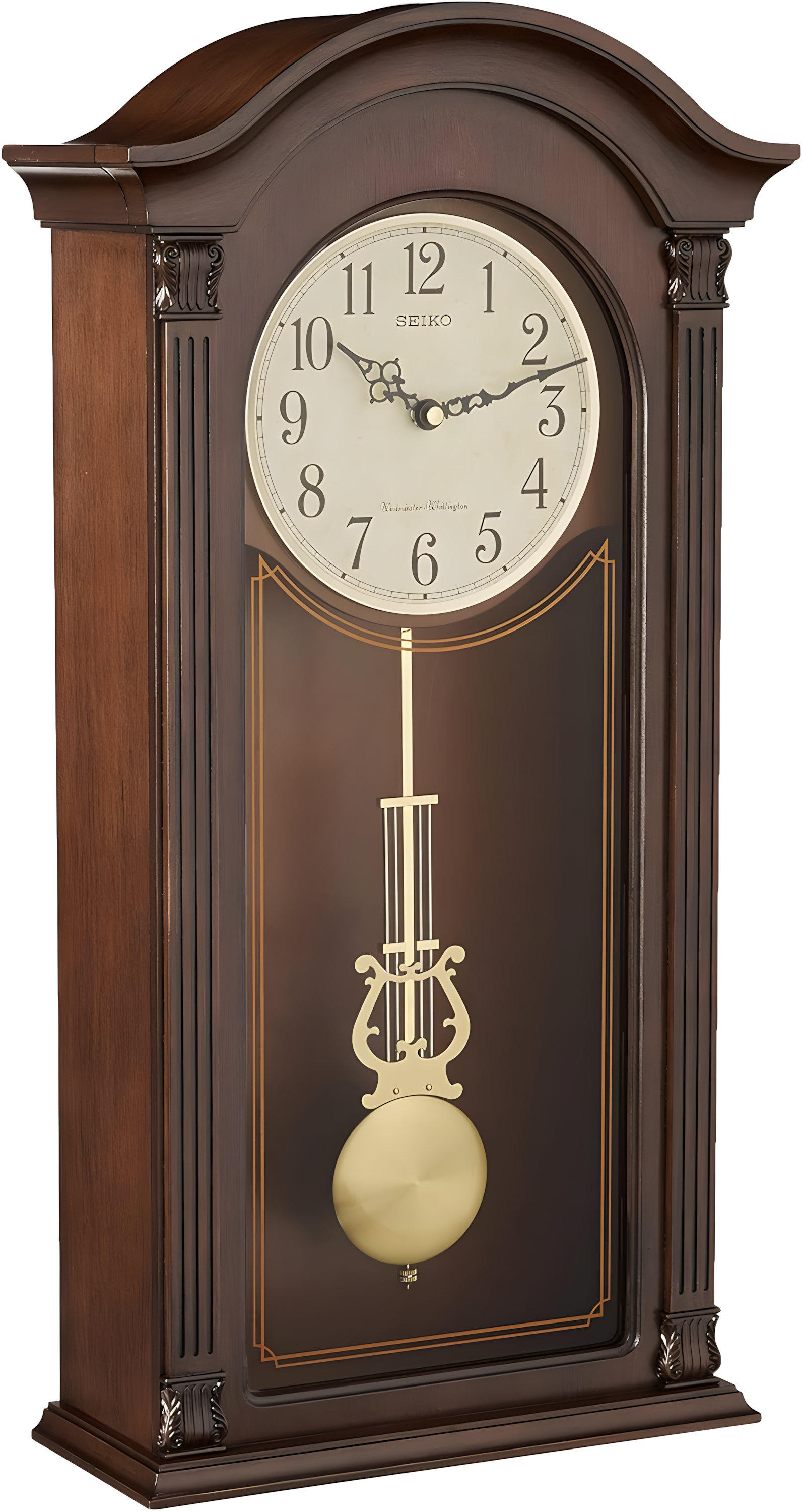 Co-t Elegant Arched Wall Clock With Pendulum, Dual Chimes, And ...