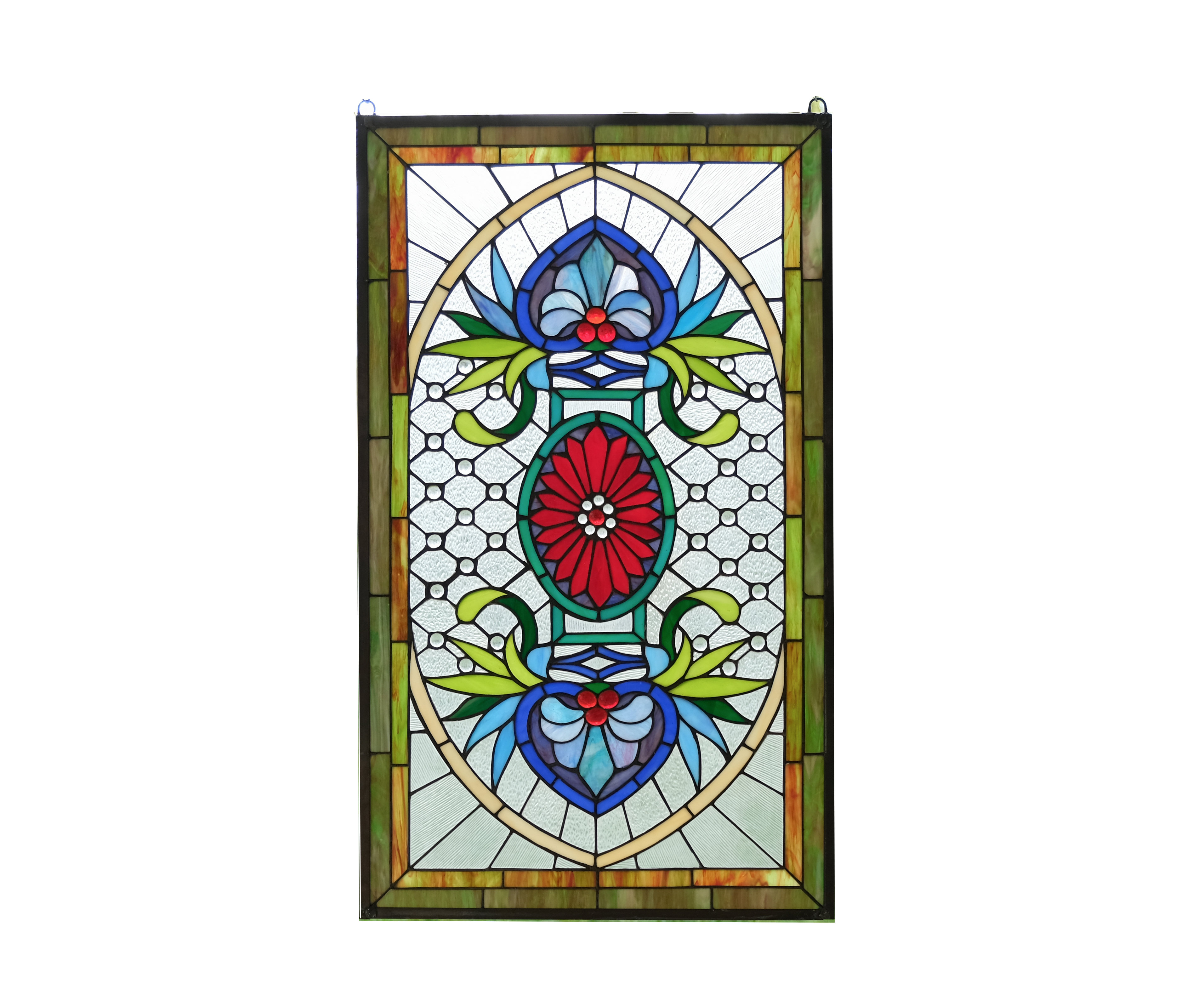 Canora Grey Jeweled Handcrafted Stained Glass Window Panel | Wayfair