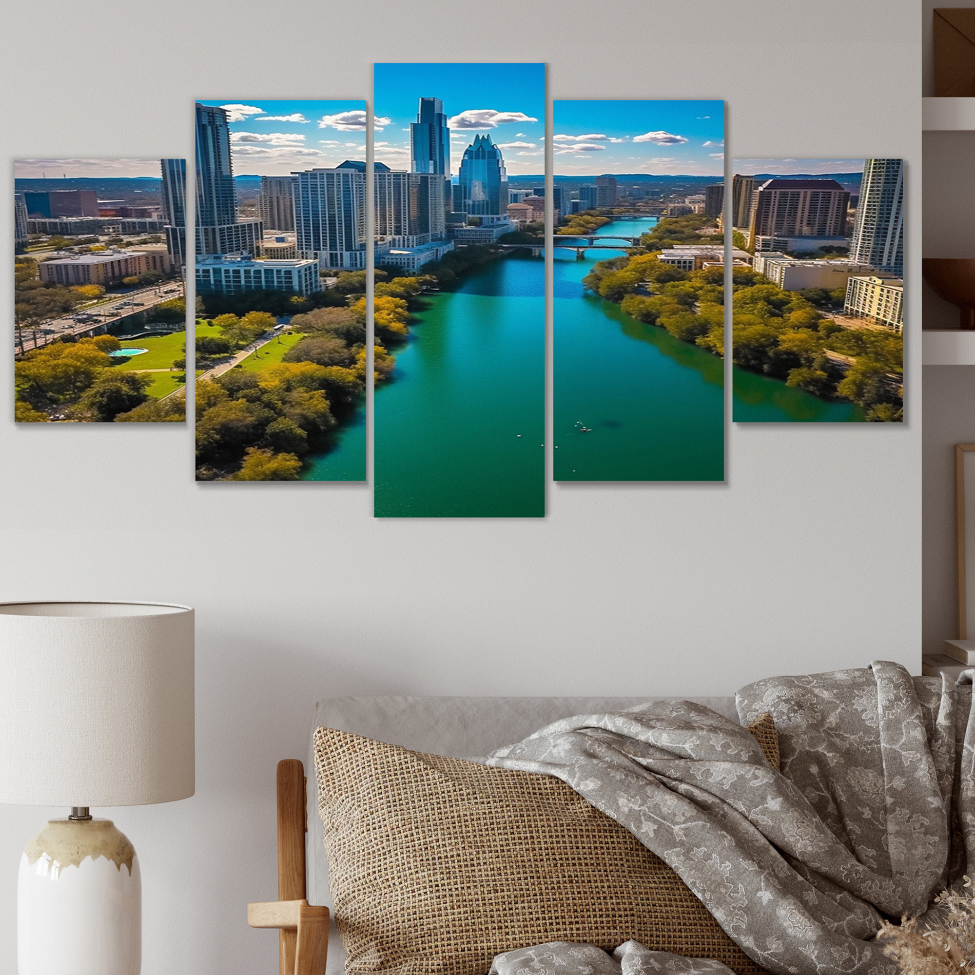 Design Art Austin Dynamic Cityscape II - Cityscapes Metal Wall Decor ...