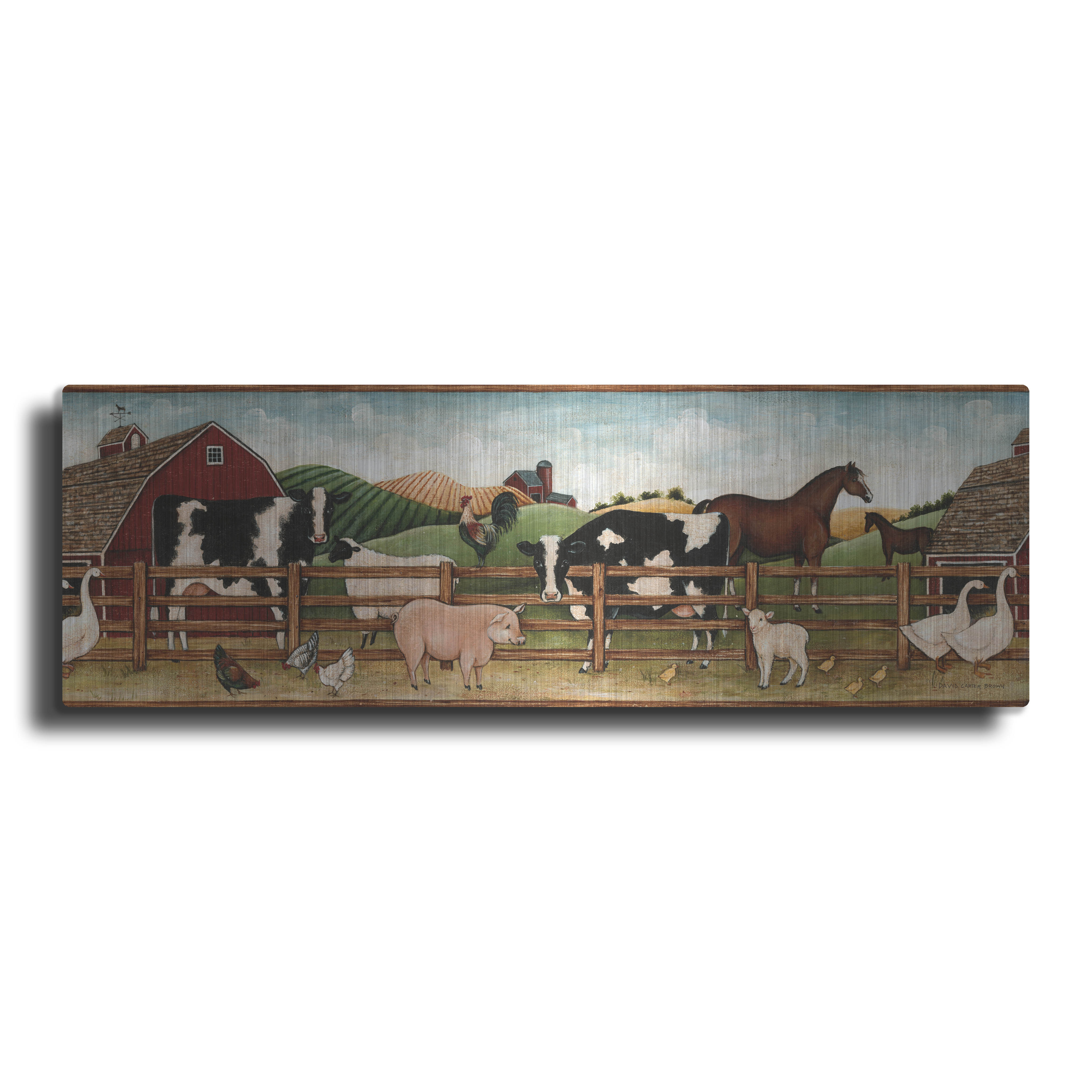 August Grove® 'Barnyard Border' by David Carter Brown Metal Wall Art ...