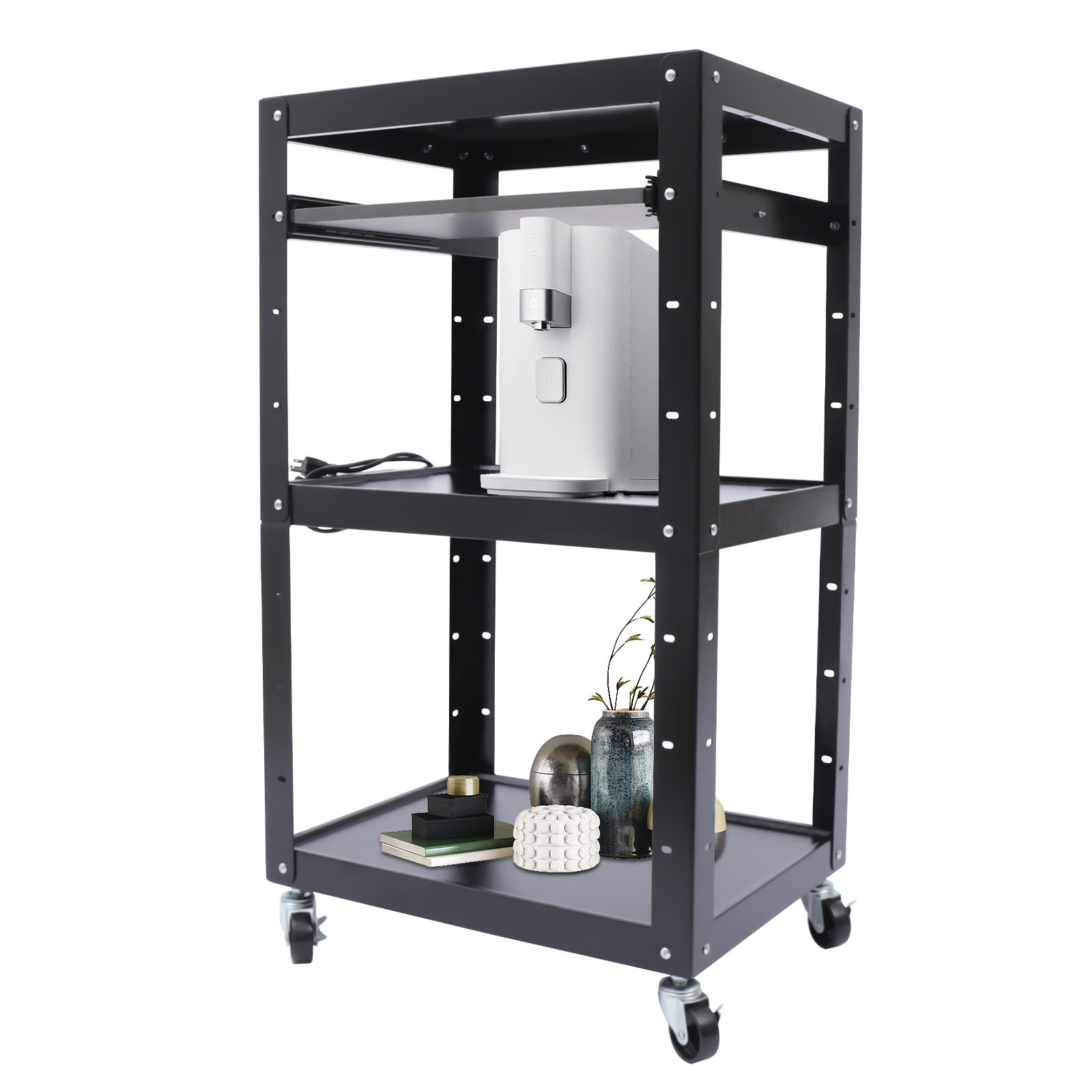 YYBUSHER Mobile AV Cart Rolling Standing Desk Stand | Wayfair