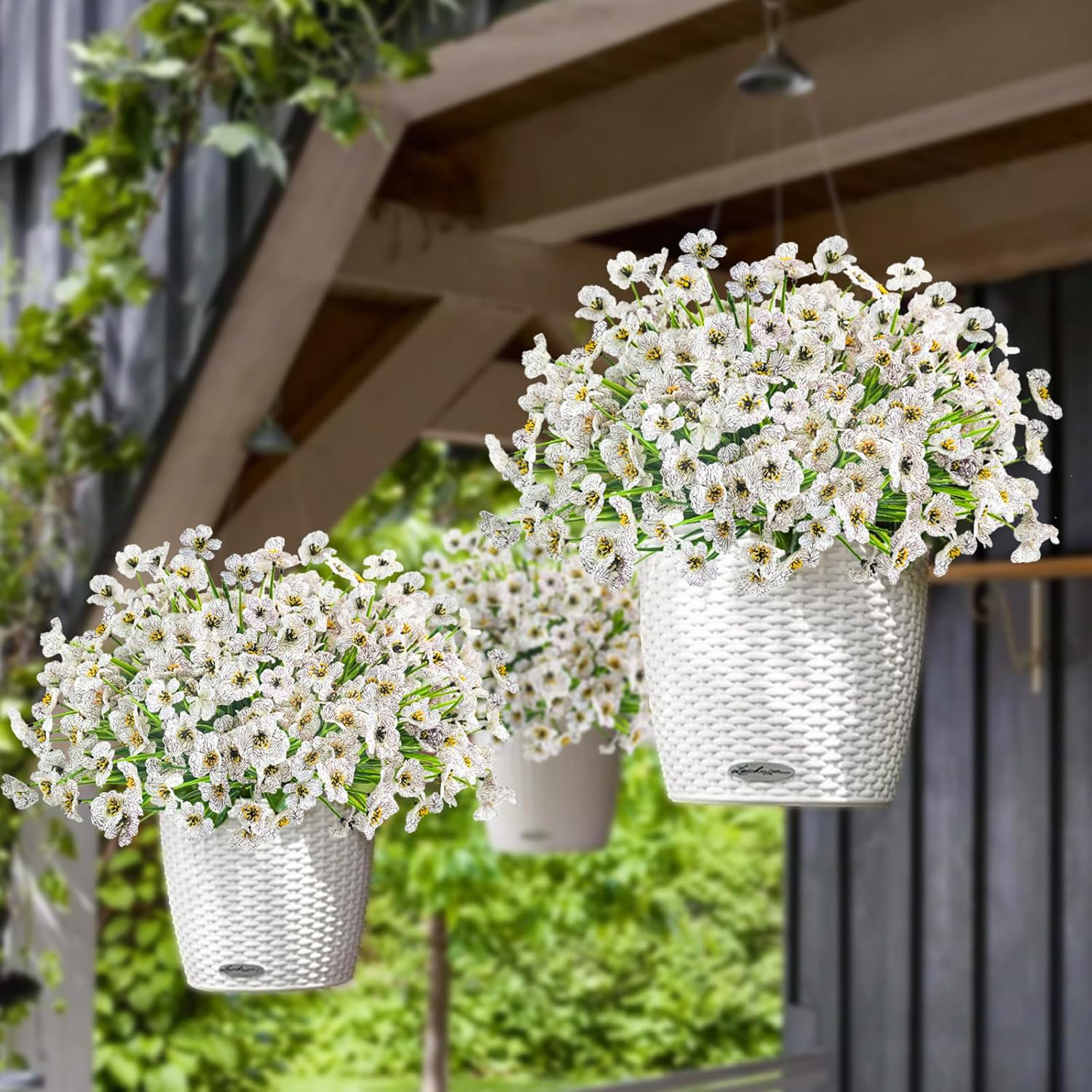 Primrue 48 Bundles Outdoor Artificial Flowers UV Resistant Plastic ...