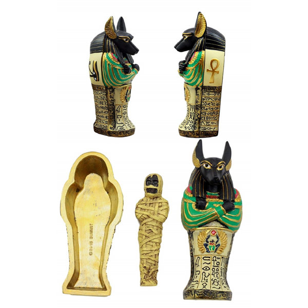 World Menagerie Ancient Egyptian God Anubis Sarcophagus with Mummy ...