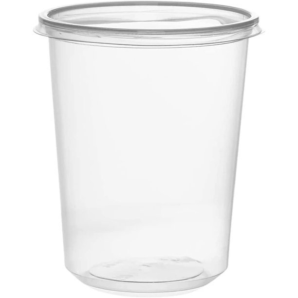 Nicole Fantini Lightweight Clear Plastic Round Deli Container with Lids ...