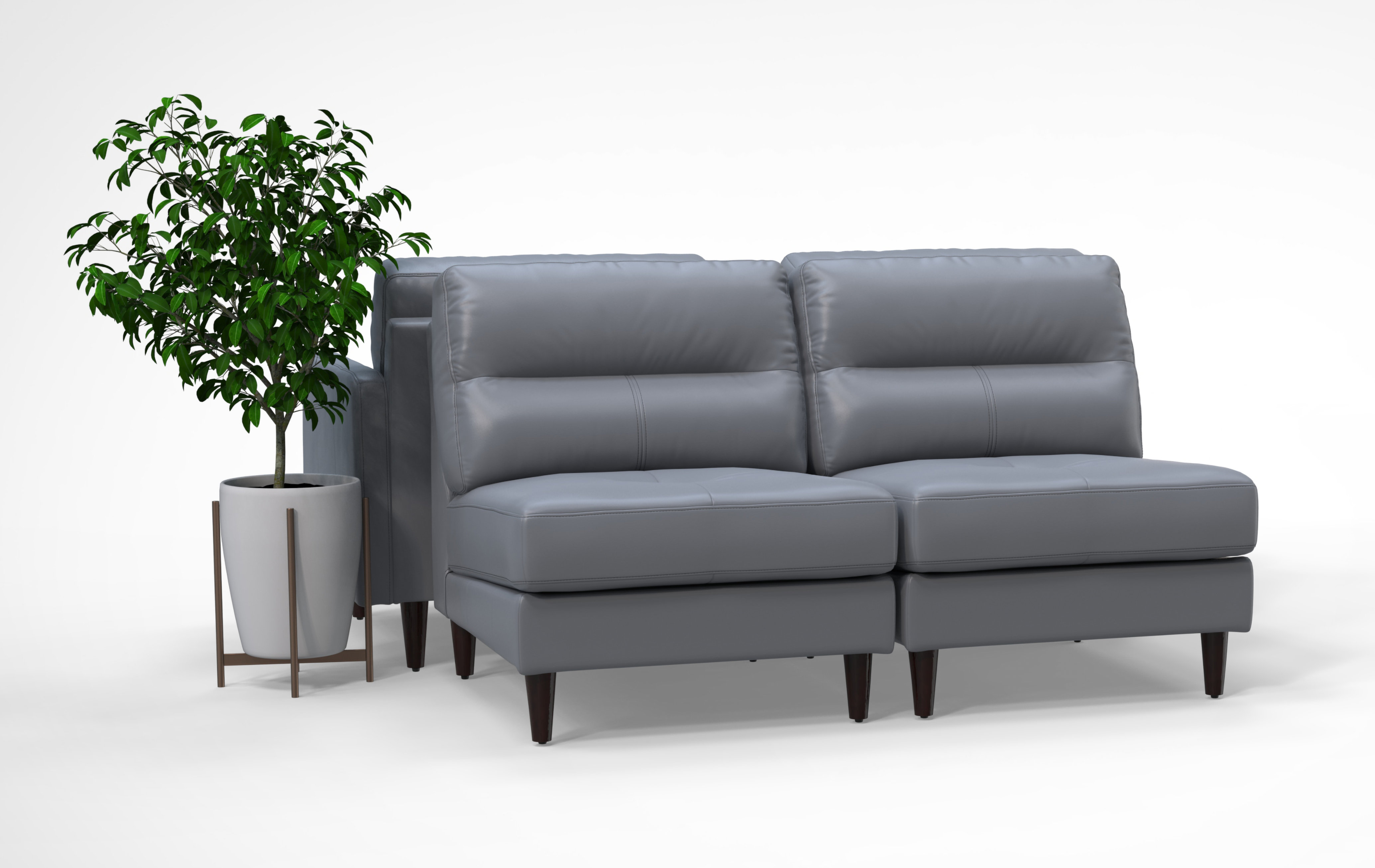 Reunion 4 Person Waiting Room Reception Chairs Set 100% Genuine Leather ...