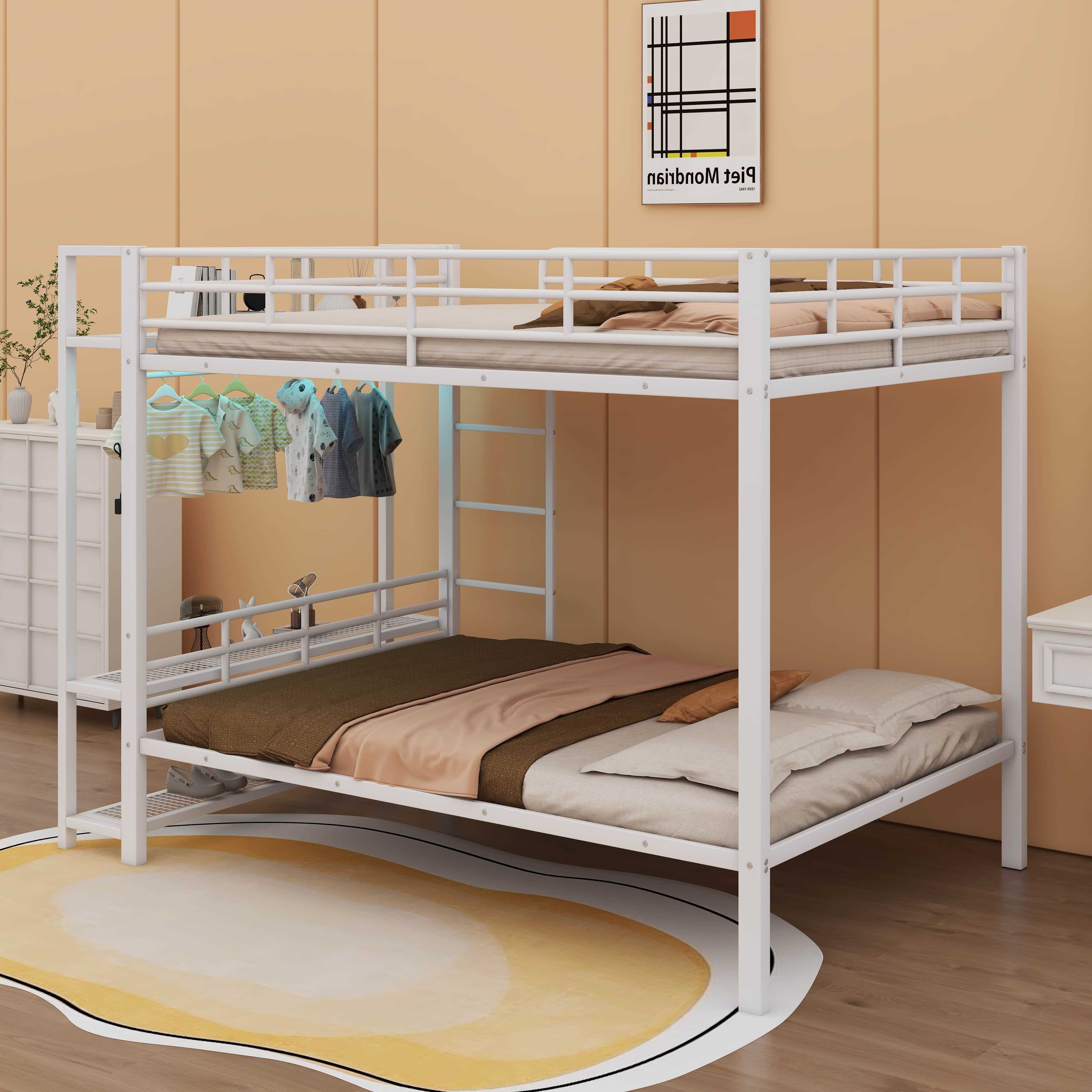 Isabelle & Max™ Full Metal Bunk Bed Featuring LED Lighting, Mesh ...