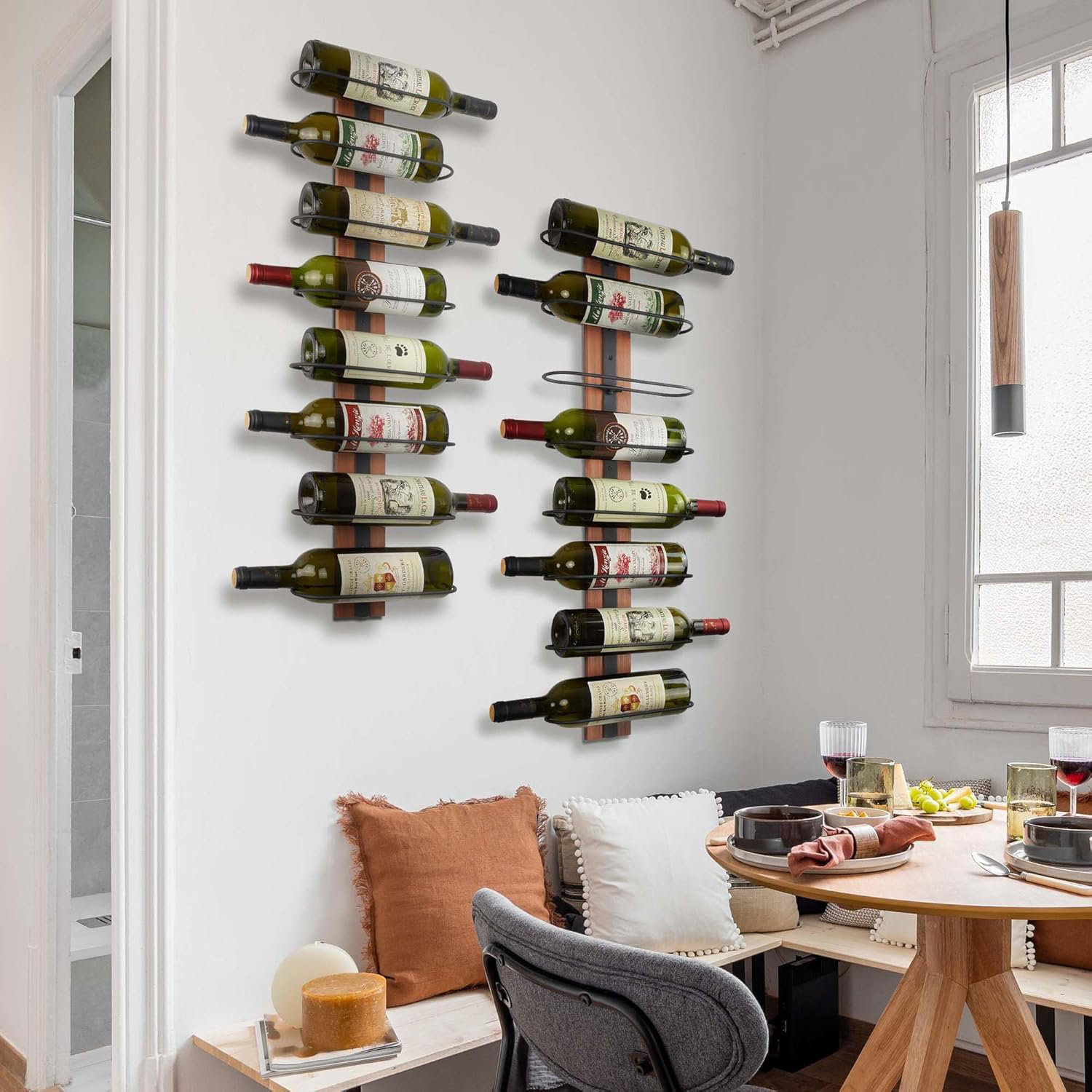 17 Stories Wine Rack Wall Mounted: 8 Bottles Wine Bottle Holder Hanging ...