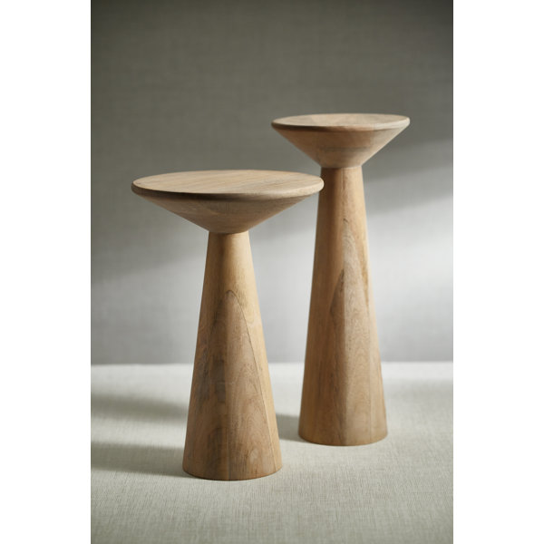 Loon Peak® Ezabel Solid Wood Pedestal End Table | Wayfair
