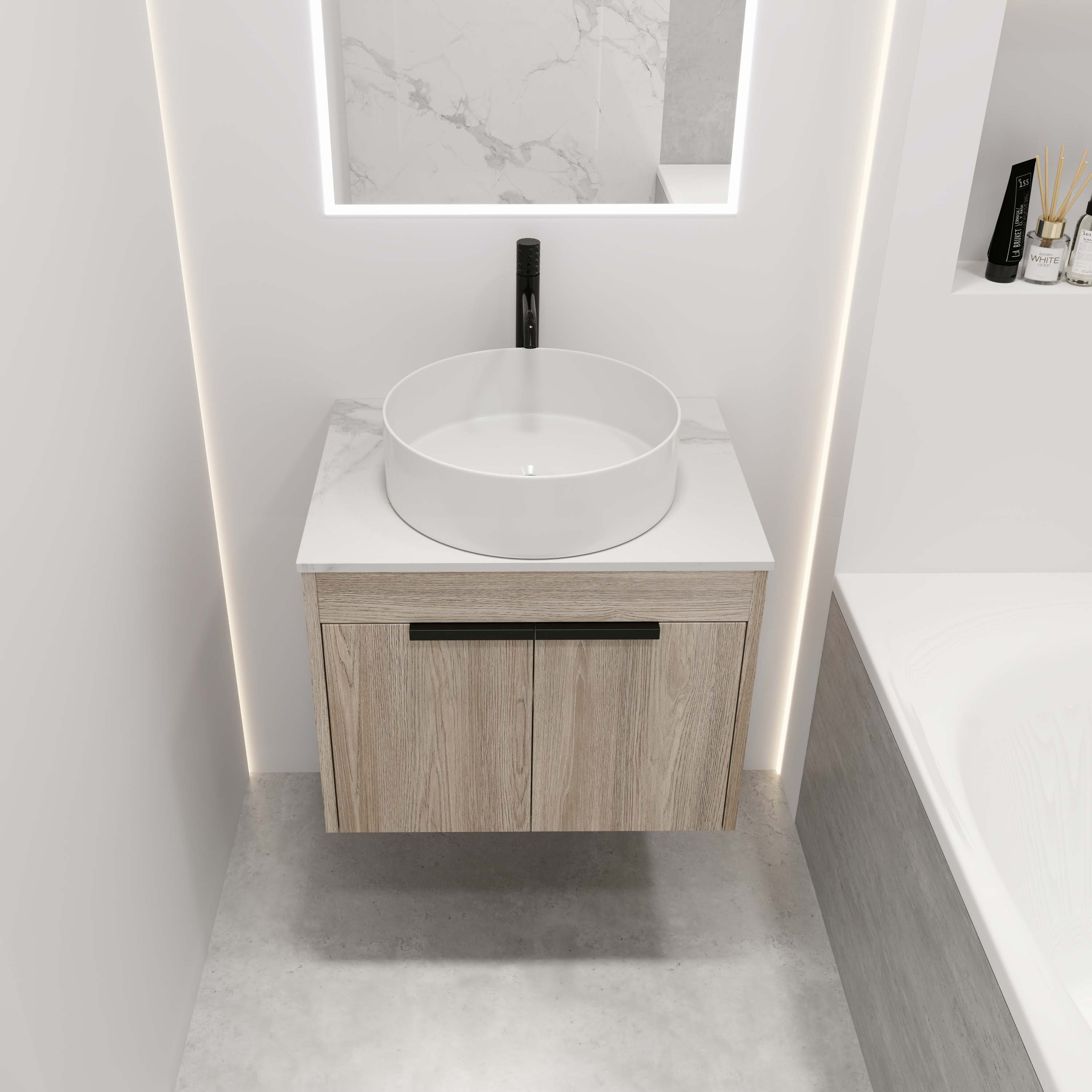 Latitude Run® Cilas 18.9'' Wall Mounted Single Bathroom Vanity Base ...