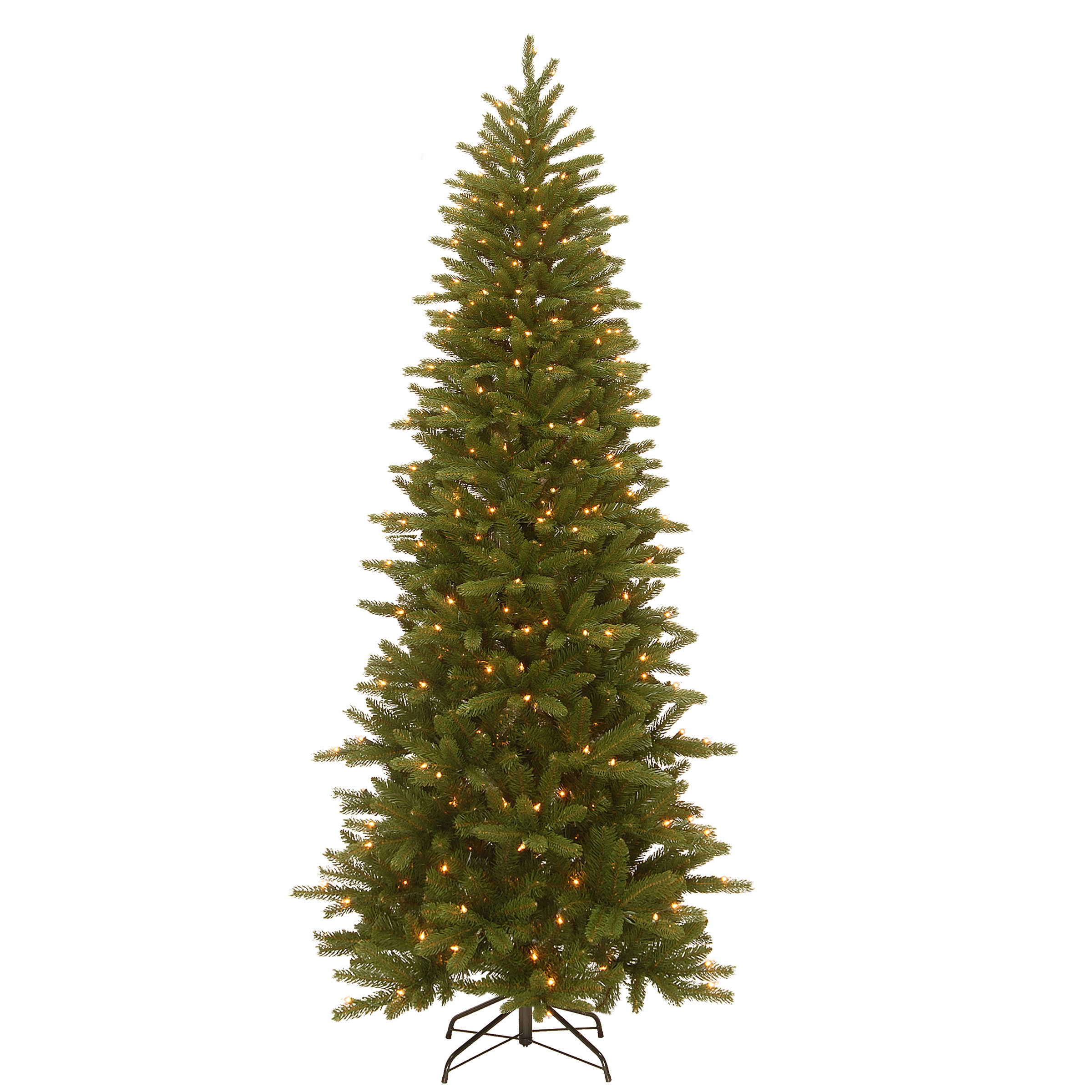 The Holiday Aisle® Grande Fir Pencil Slim Tree with Clear Lights ...