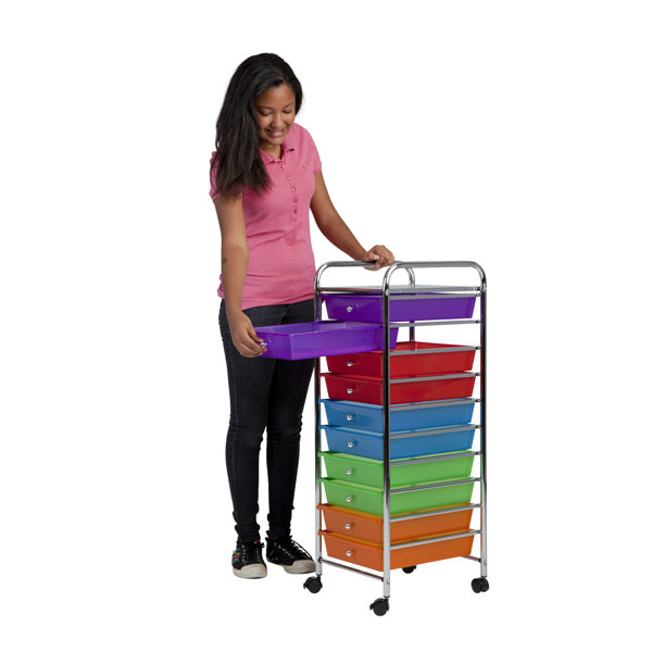 ECR4Kids 10-Drawer Mobile Organizer, Storage Cart, Assorted & Reviews ...