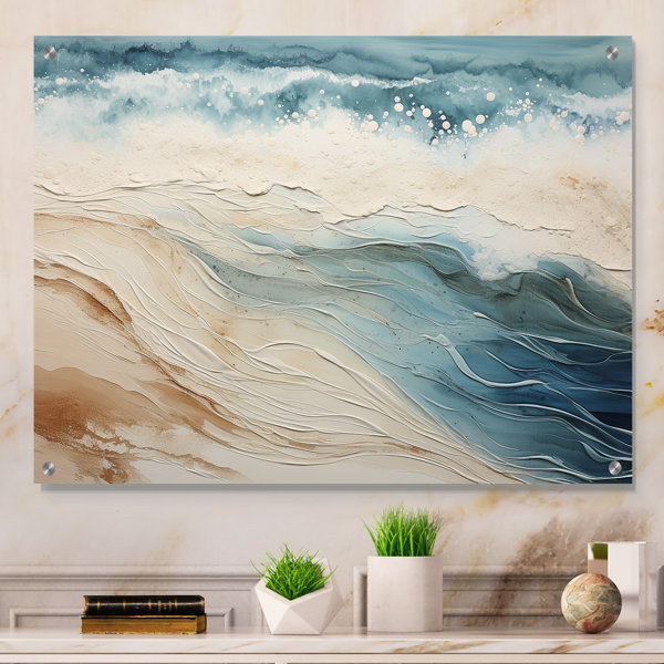 Highland Dunes Antek - Modern Blue And Beige Sand Aerial View V ...
