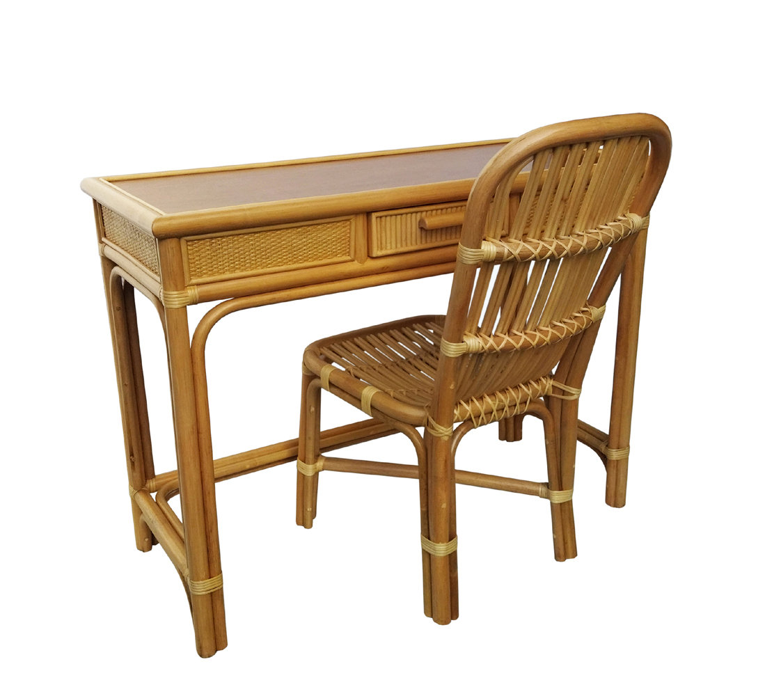 Bayou Breeze Ginsue Rattan Study Desk and Chair Set - Wayfair Canada
