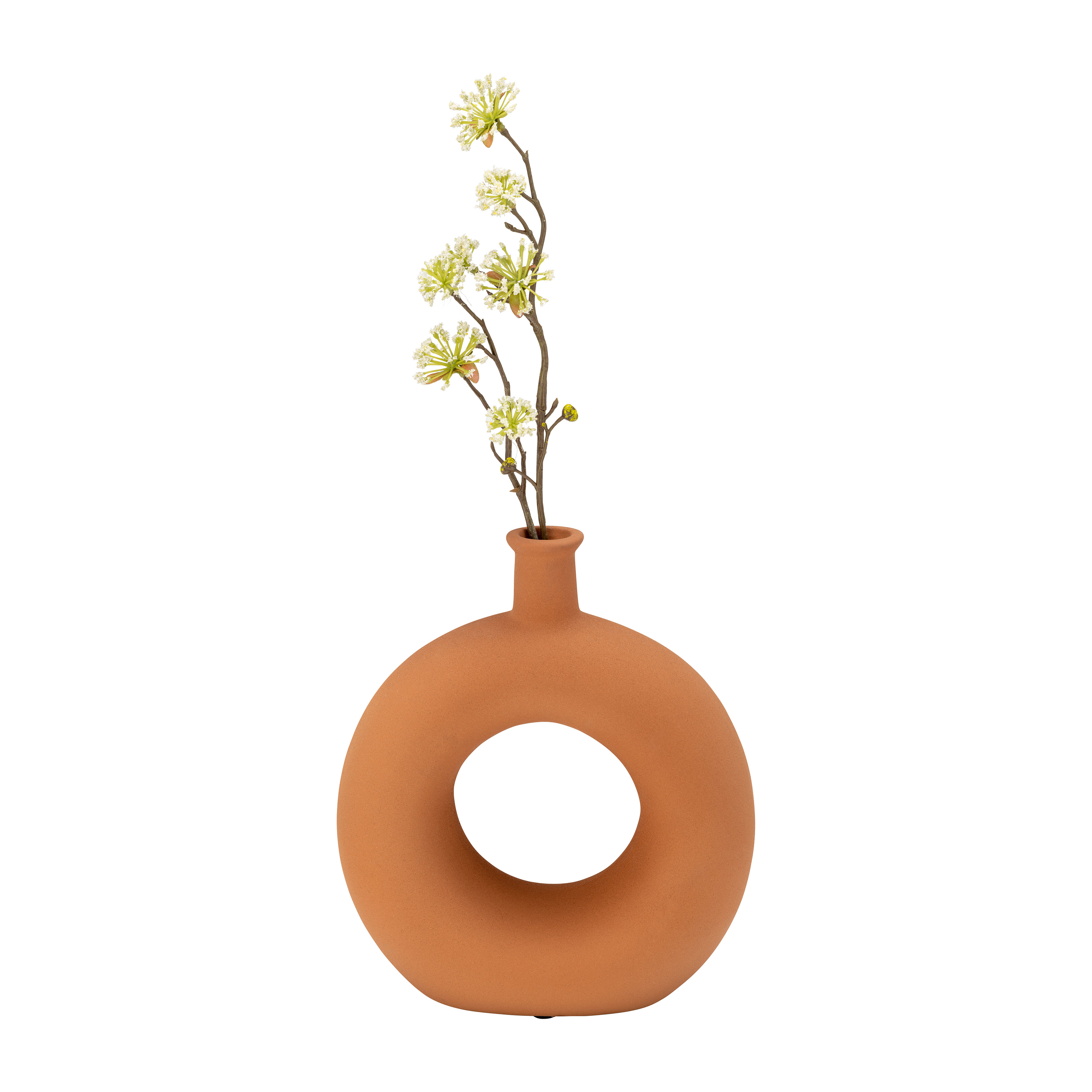 Orren Ellis 8" Round Ceramic Vase Contemporary Abstract Cut-Out Vase ...