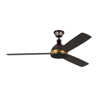 Visual Comfort Fan Hicks 60 LED - Deep Bronze W Antique Brass & Reviews ...