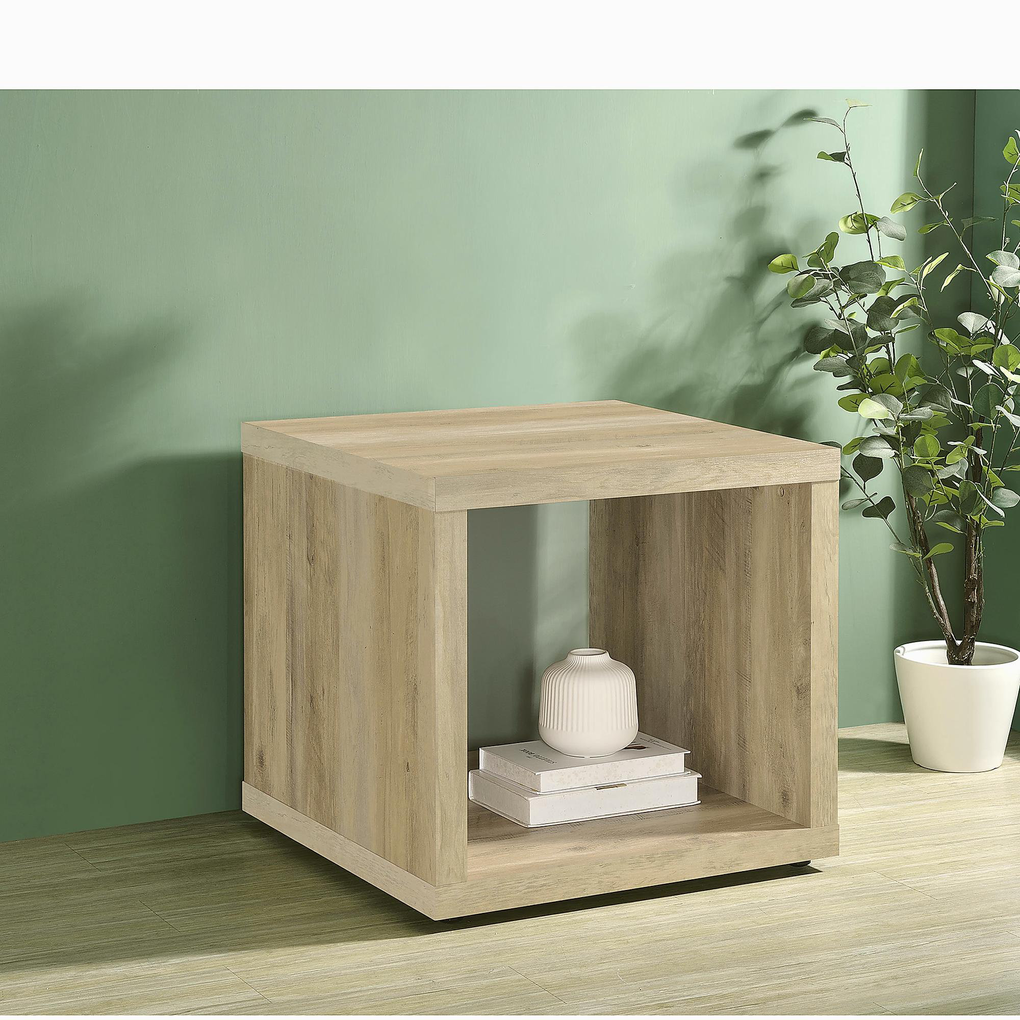 Latitude Run® Flint Deep Pine Square Engineering Wood Side Table | Wayfair