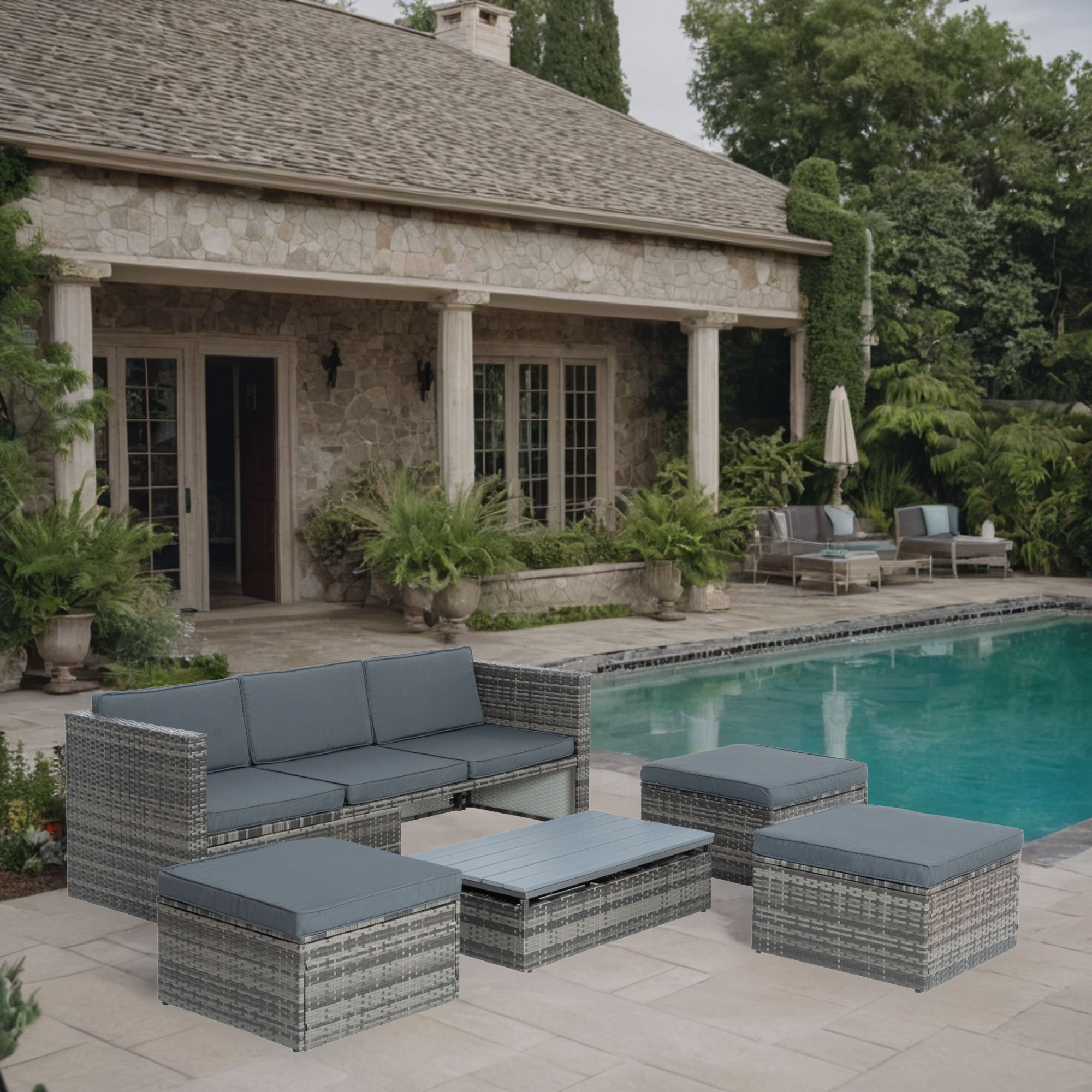 Latitude Run® Alonnah 6 - Person Outdoor Seating Group with Cushions | Wayfair