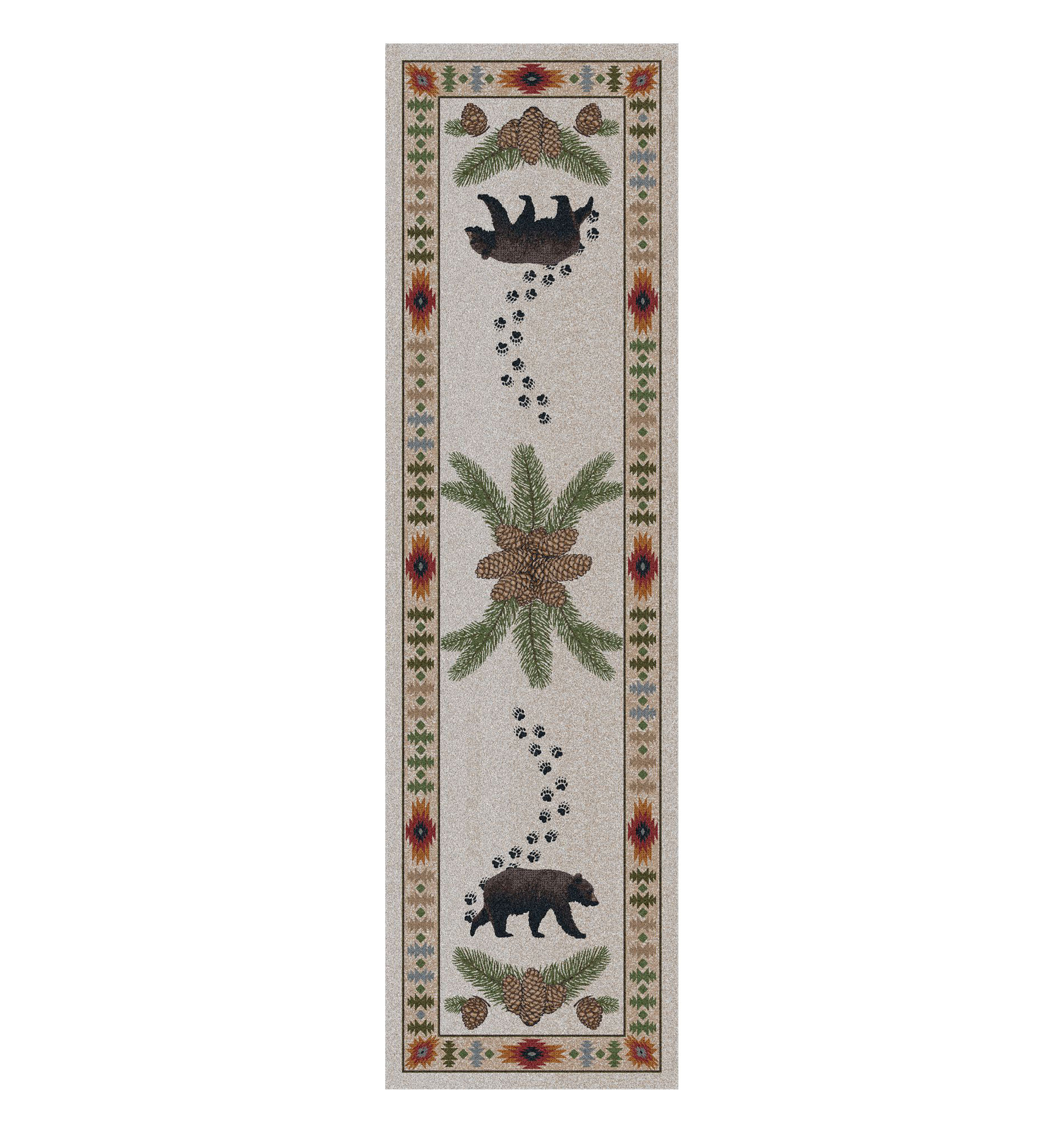 Loon Peak® Elvis Power Loom Beige/Green Rug | Wayfair