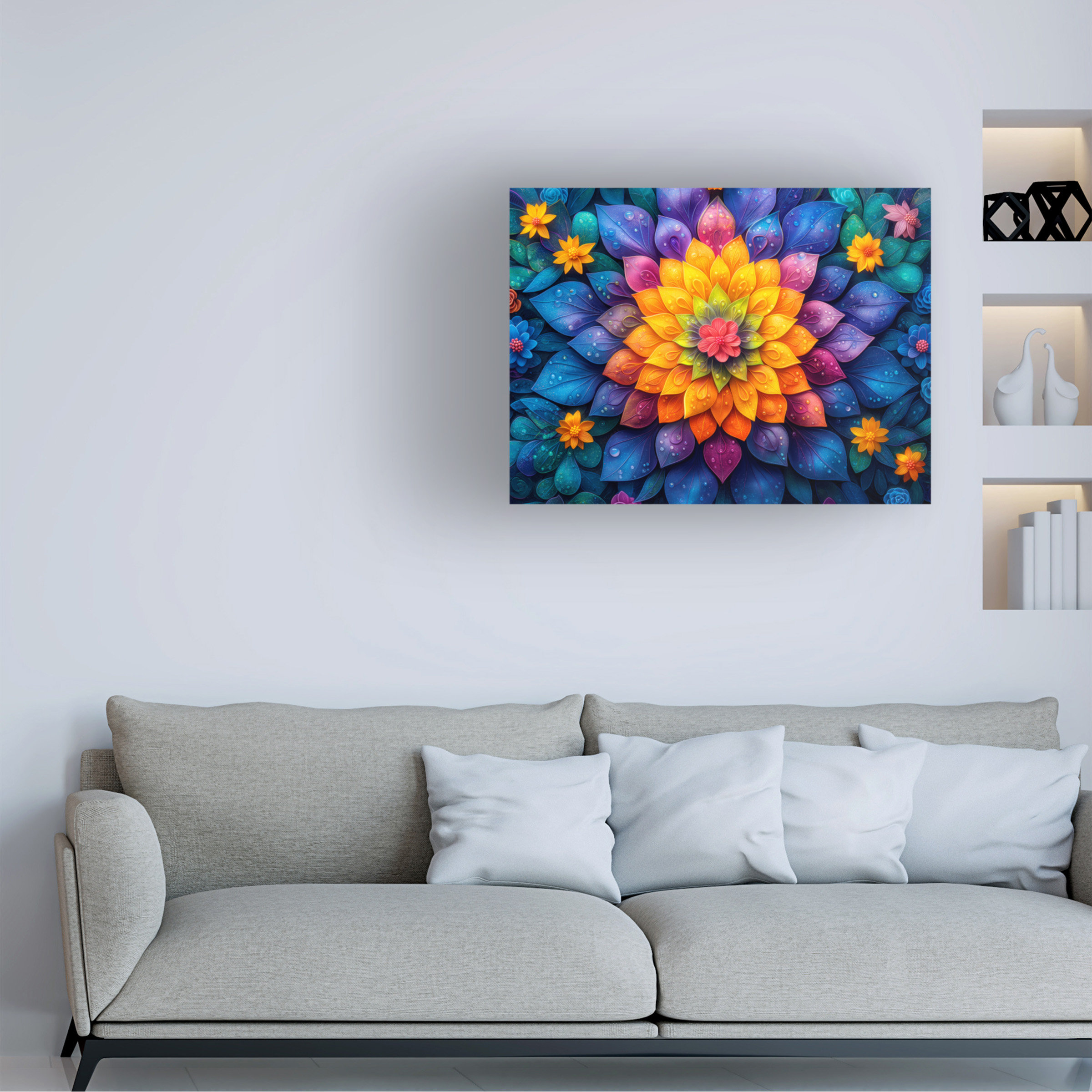 Ebern Designs Doron David Vibrant Mandala Canvas Art | Wayfair