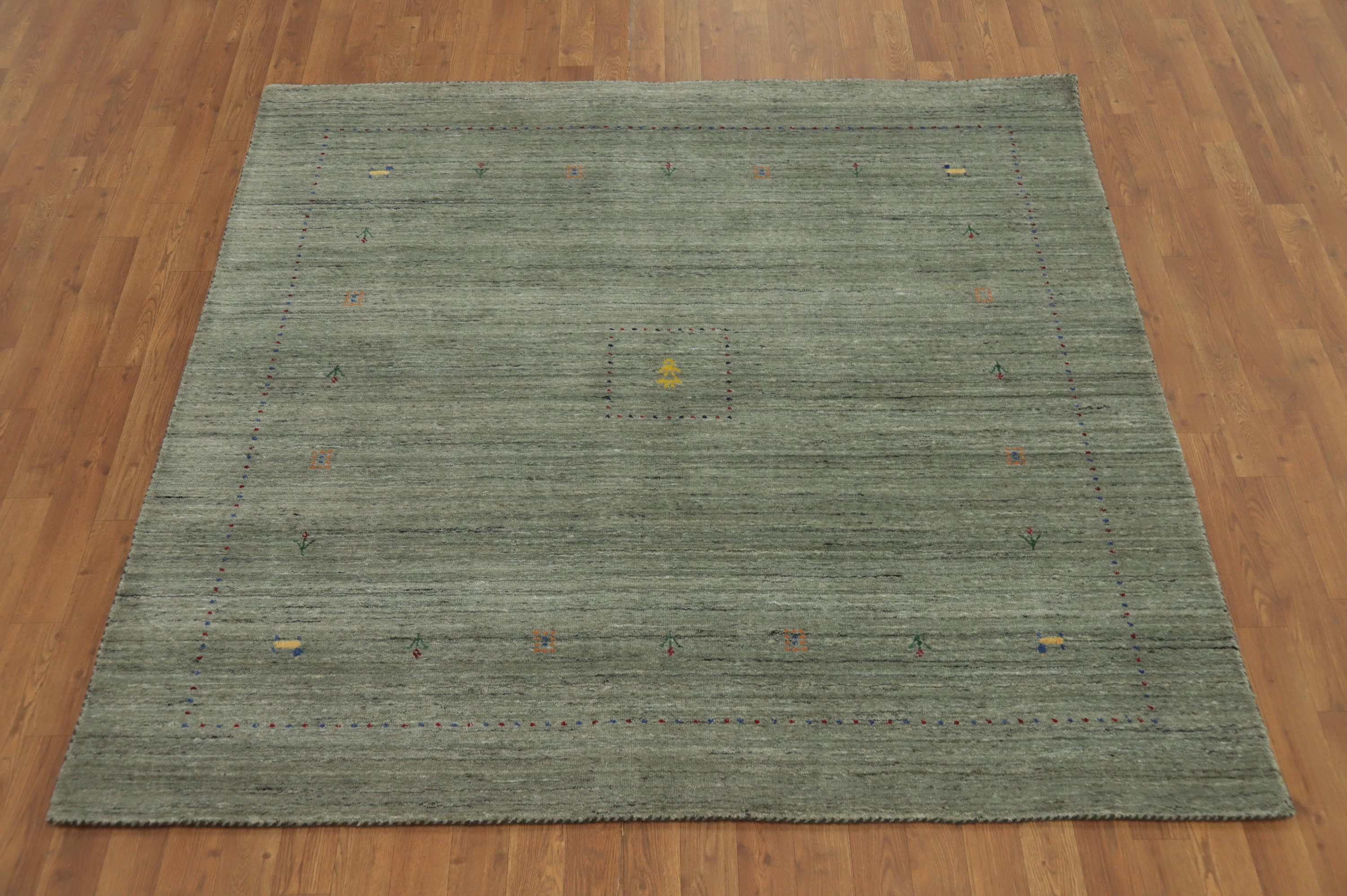 Isabelline Square Green Oriental Indian Area Rug 6x6 | Wayfair