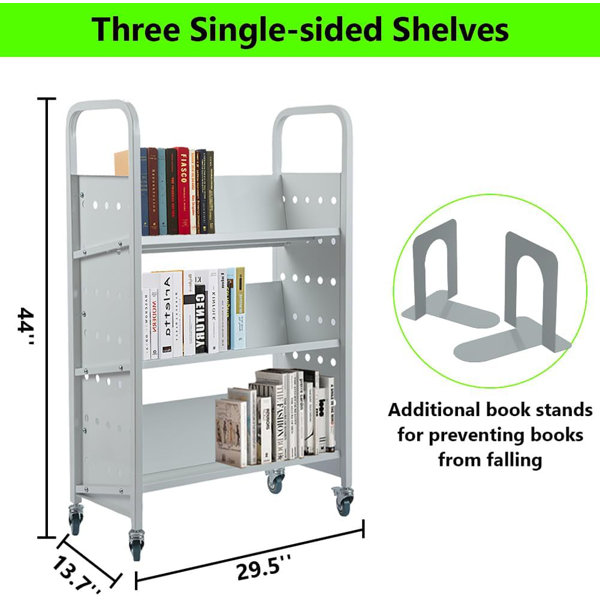 babevy Book Cart, 200LBS Library Cart | Wayfair