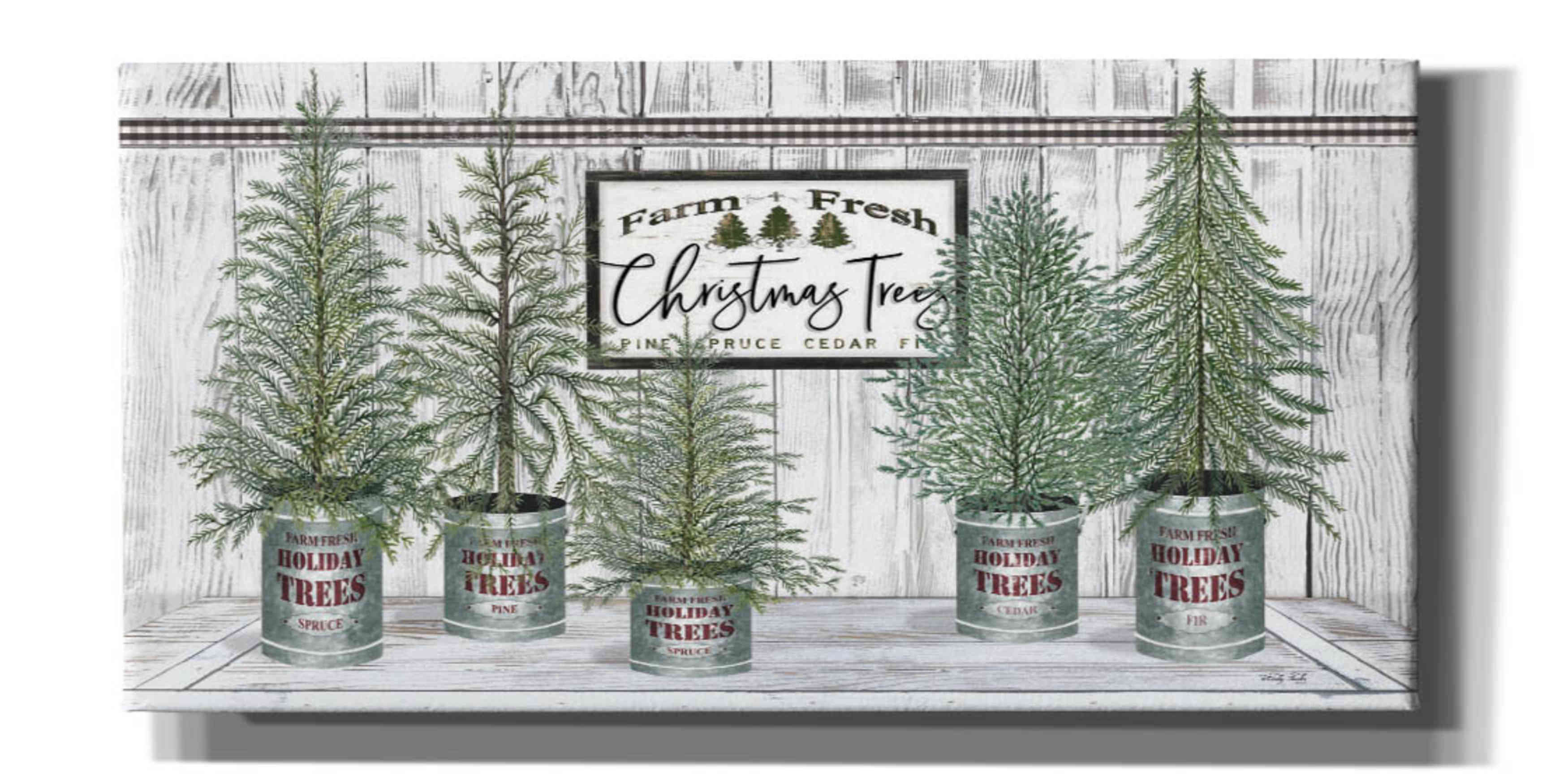 The Holiday Aisle® 'Galvanized Pots White Christmas Trees II' By Cindy ...