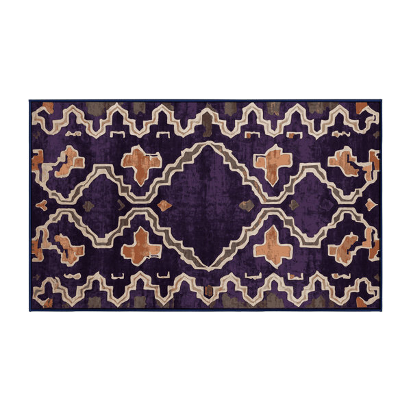Bungalow Rose Machine Washable Purple Area Rug | Wayfair