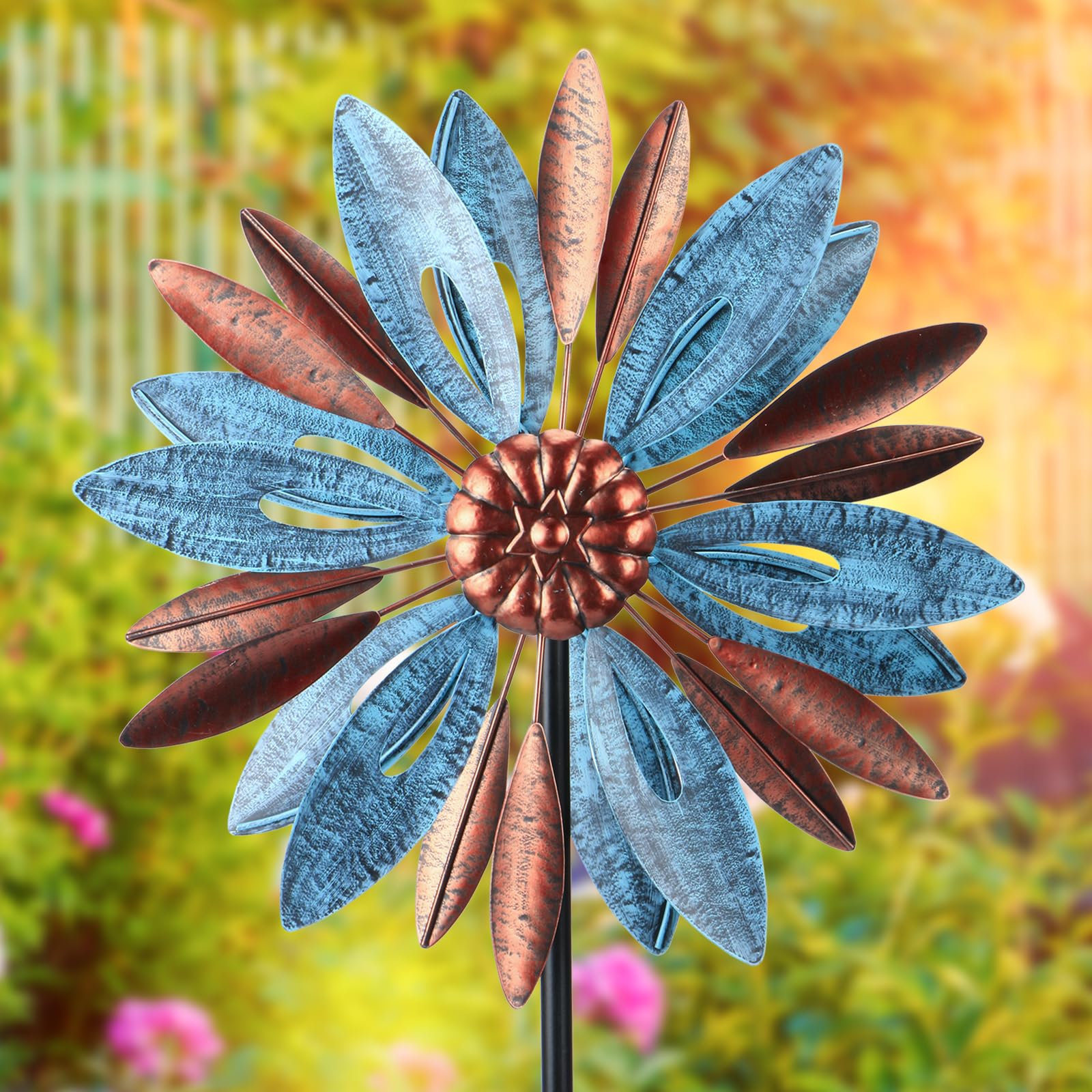 Arlmont & Co. Premium Kinetic Wind Sculpture Metal Windmill for Outdoor ...