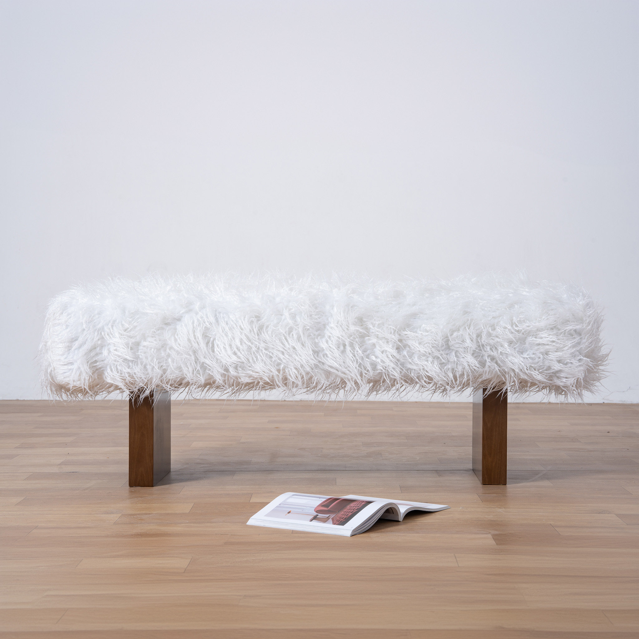 Corrigan Studio® Paxo 51.2 Luxury Modern Japandi Style White Plush ...