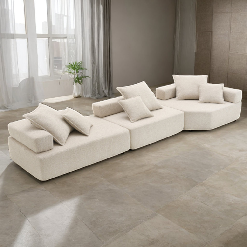 Brayden Studio Oversized Modular Boucle Sectional Sofa, Convertible ...