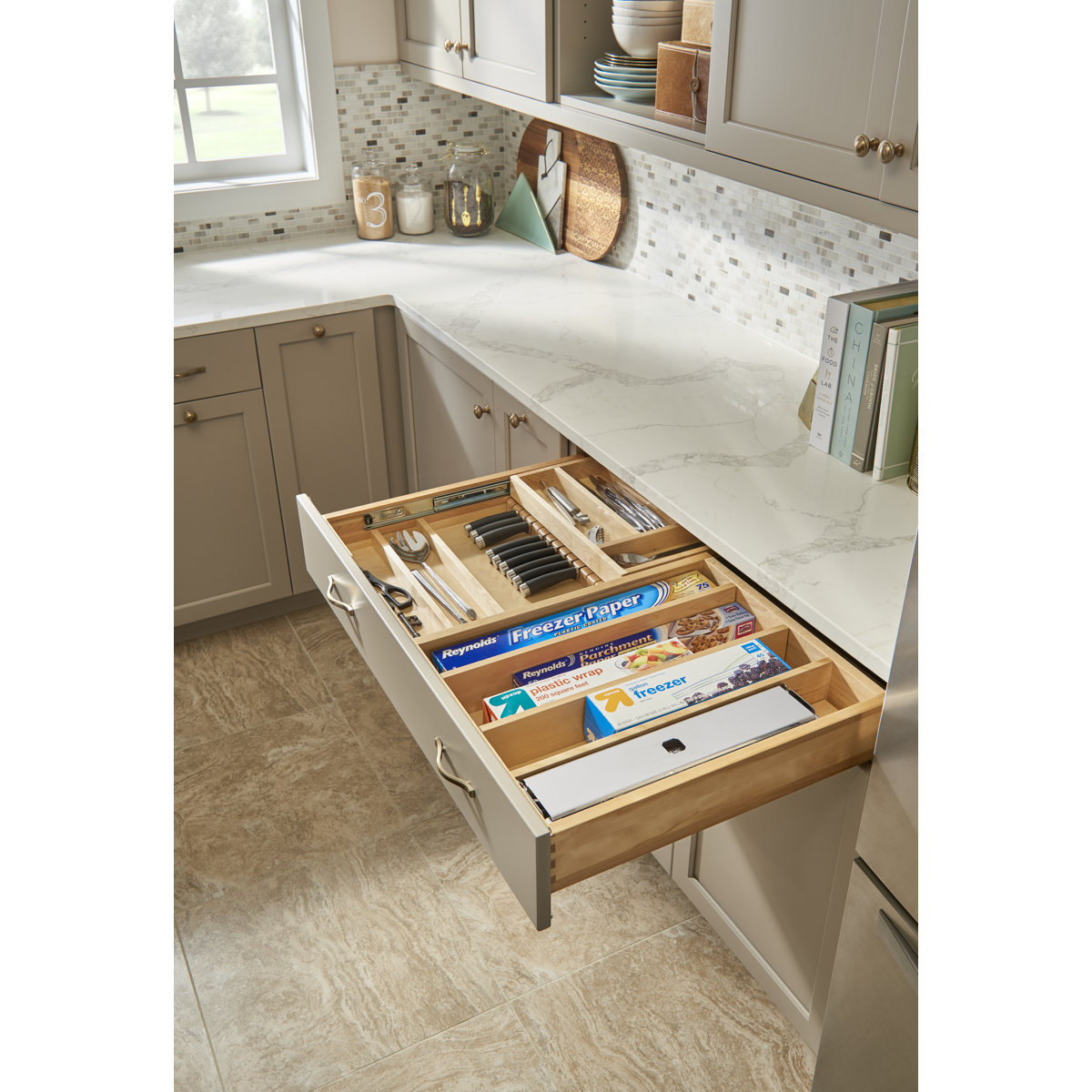 Rev-A-Shelf Wood Base Cabinet Two-Tier Replacement Drawer System (No ...