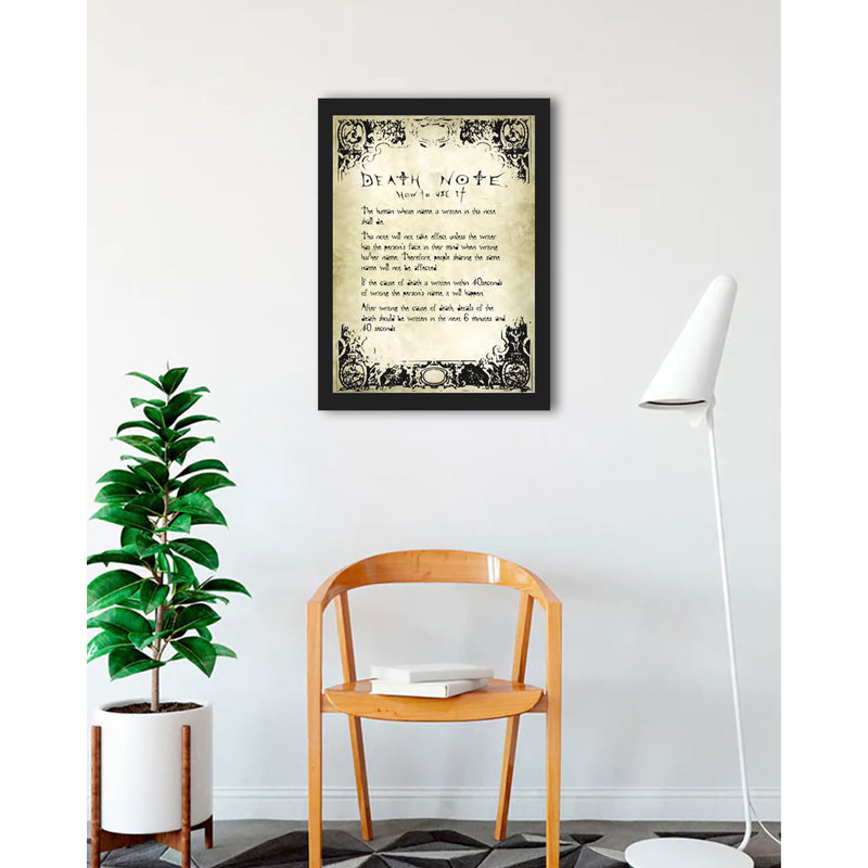 Red Barrel Studio® Deathnote Note - Single Picture Frame Print | Wayfair