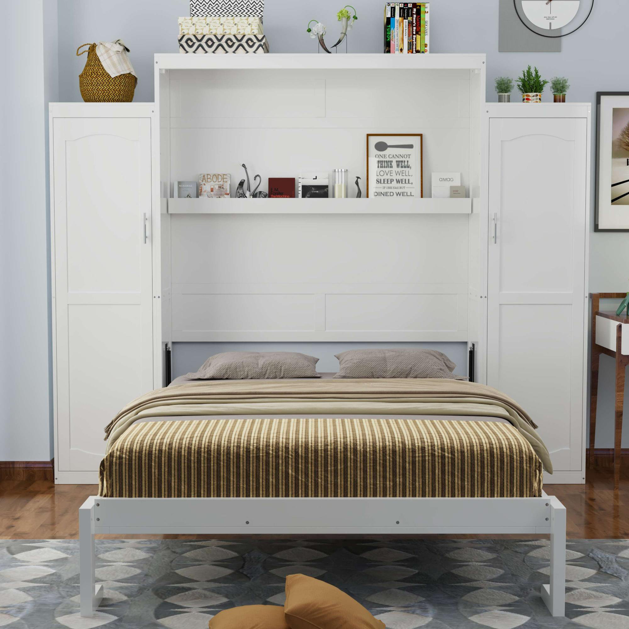 Red Barrel Studio Convertible Bed Frame Murphy Bed with Wardrobe and ...