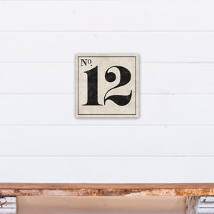Williston Forge 'Vintage Number 12 Sign' Textual Art on Canvas | Wayfair
