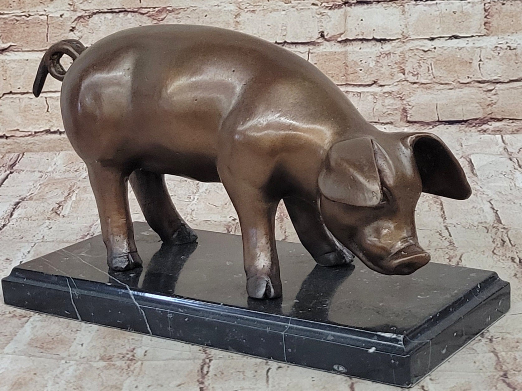 Rosalind Wheeler Caragan Bronze Metal Pig Sculpture Statue Figure On ...