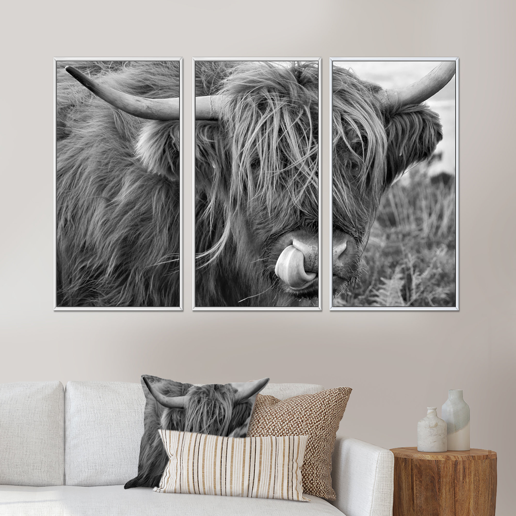 Union Rustic Scottish Cow On Moorland II - 3 Piece on - Wayfair Canada