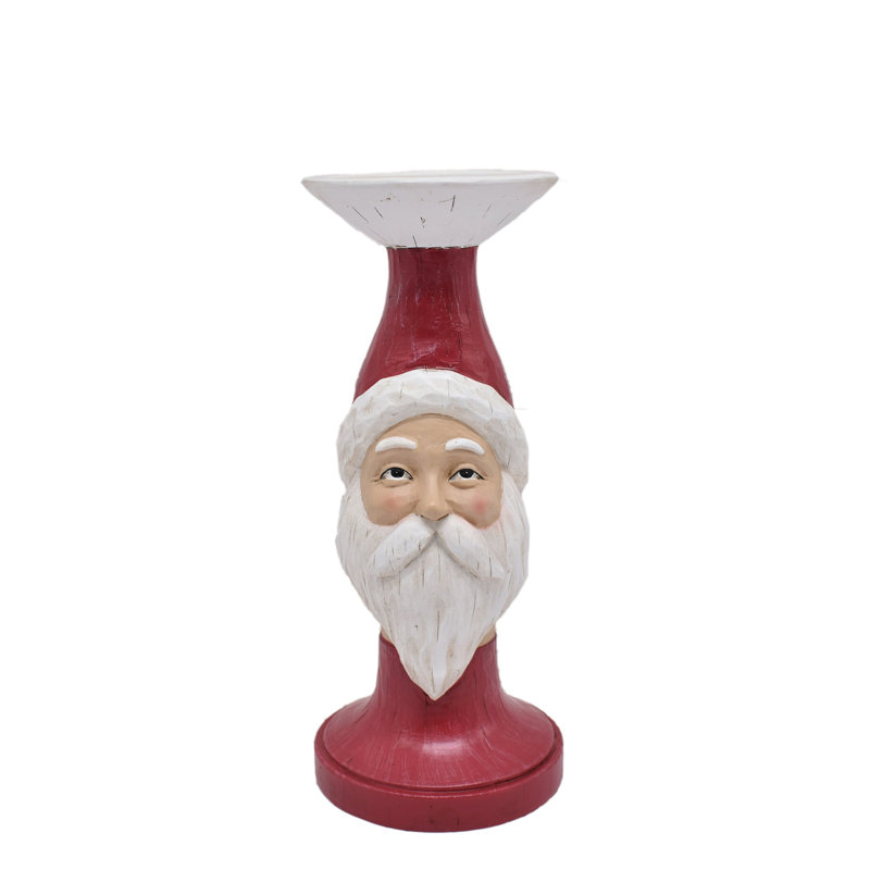 The Holiday Aisle® Polyresin Santa Candle Holder, 9.84in H | Wayfair