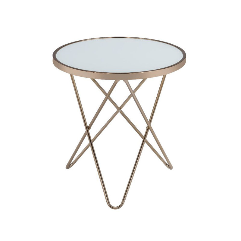 Mercer41 Galghard Glass Top Three Leg End Table | Wayfair