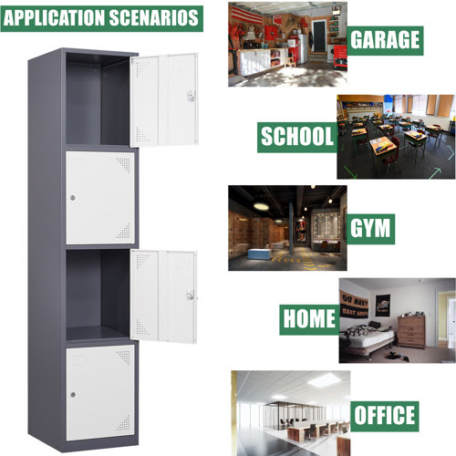 Steelcube Metal 4 - Tier 15'' Gym & Locker Room Locker with Built In ...