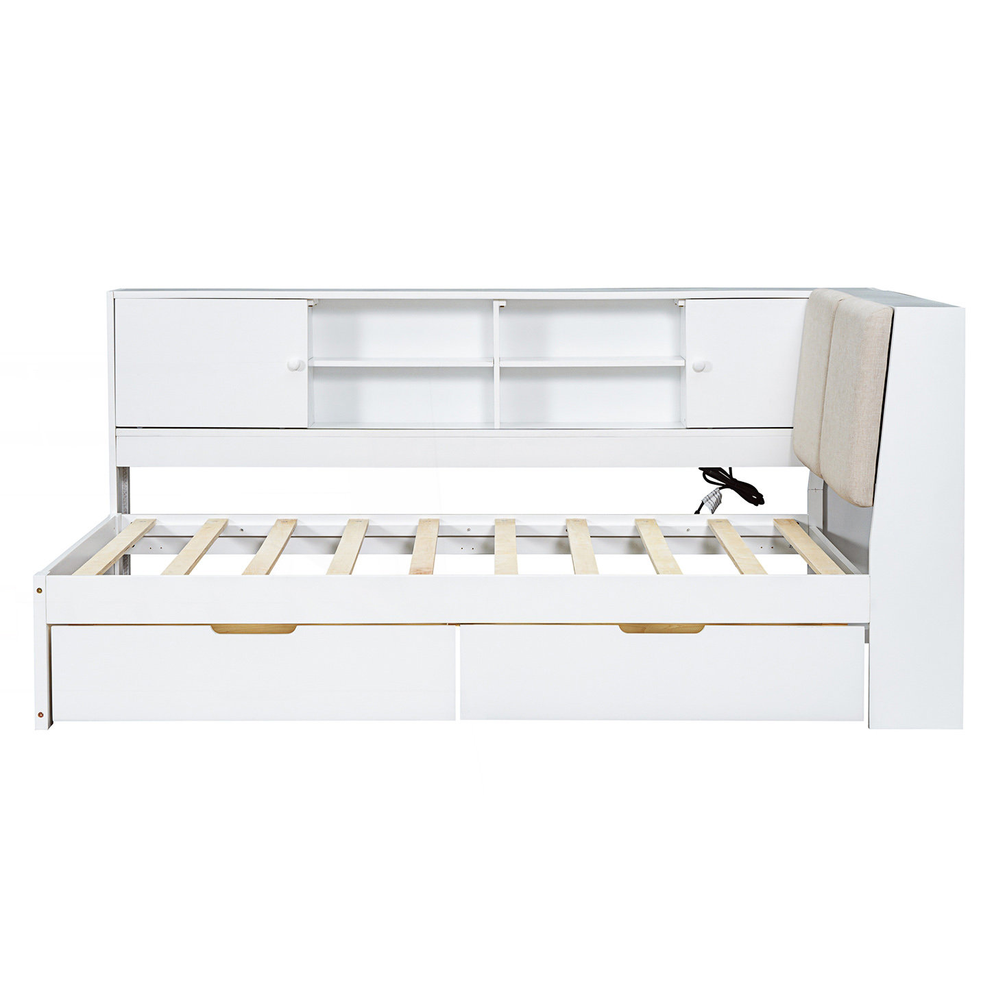 Red Barrel Studio® Convertible Bunk Bed With Storage Staircase, Bedside ...