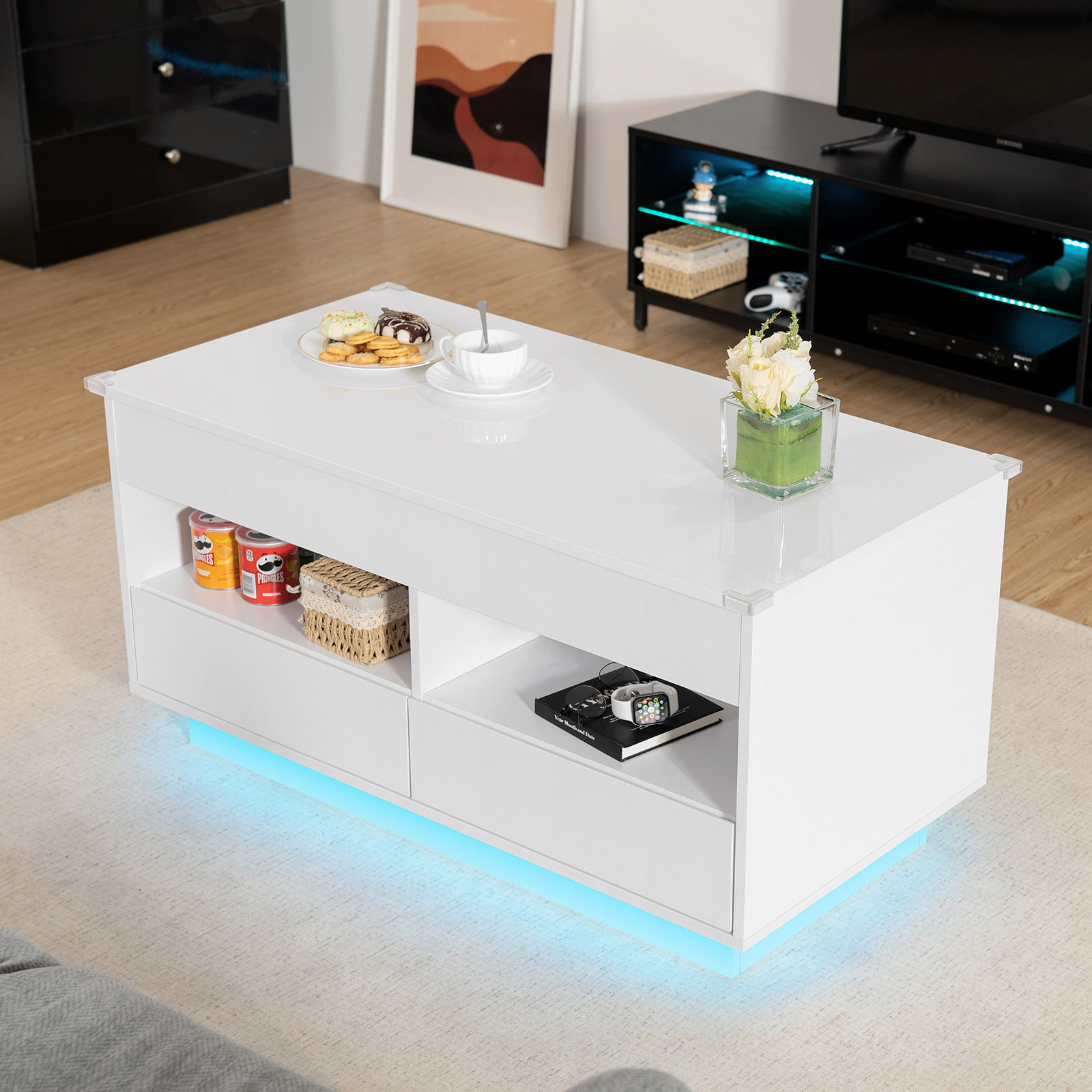 Latitude Run® Pintu Lift Top Enclosed Coffee Table with Storage | Wayfair