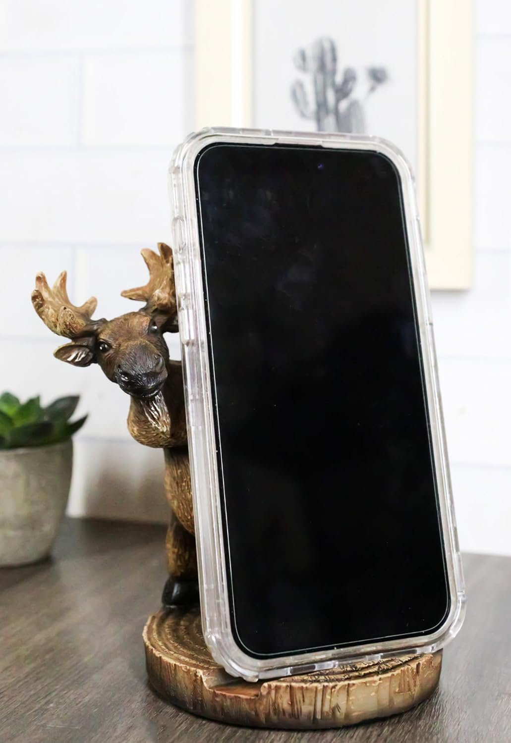 Millwood Pines Rustic Western Whimsical Elk Moose Standing On Tree Ring ...