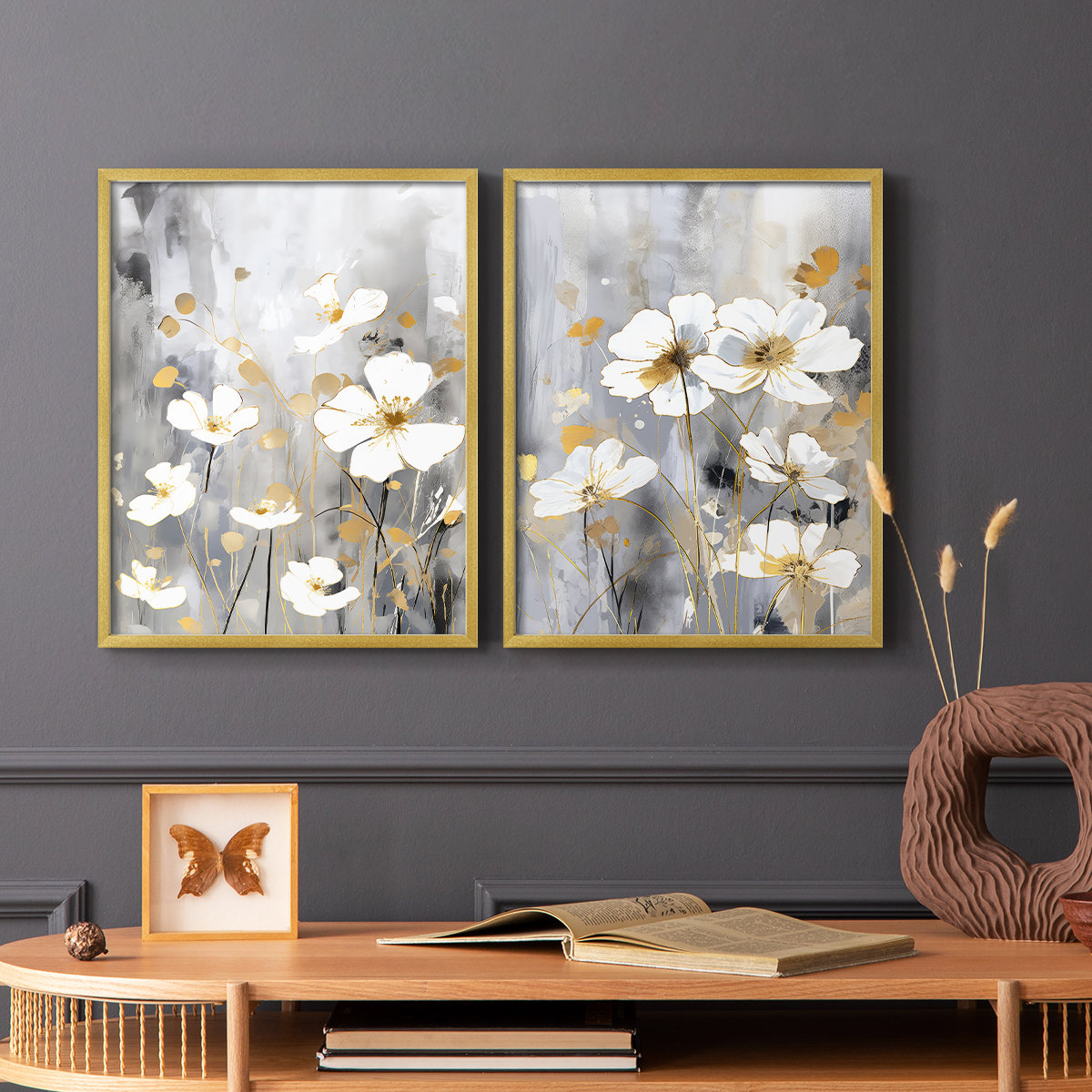 Winston Porter FLORAL Series CDVII-Premium Framed Print -Ready to Hang - No Nails Required - No ...