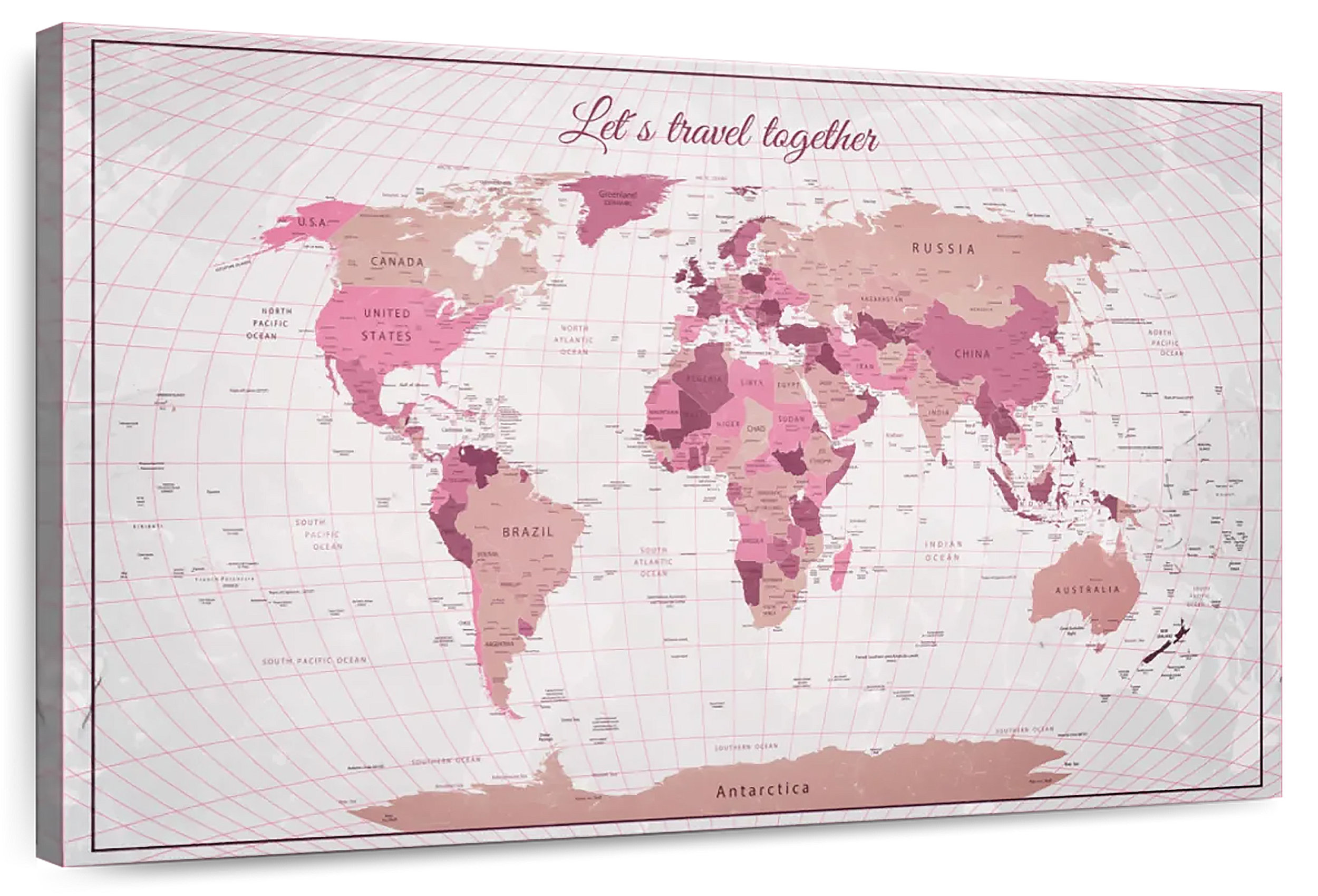 Latitude Run® Travel Together V Push Pin World Map - Wayfair Canada