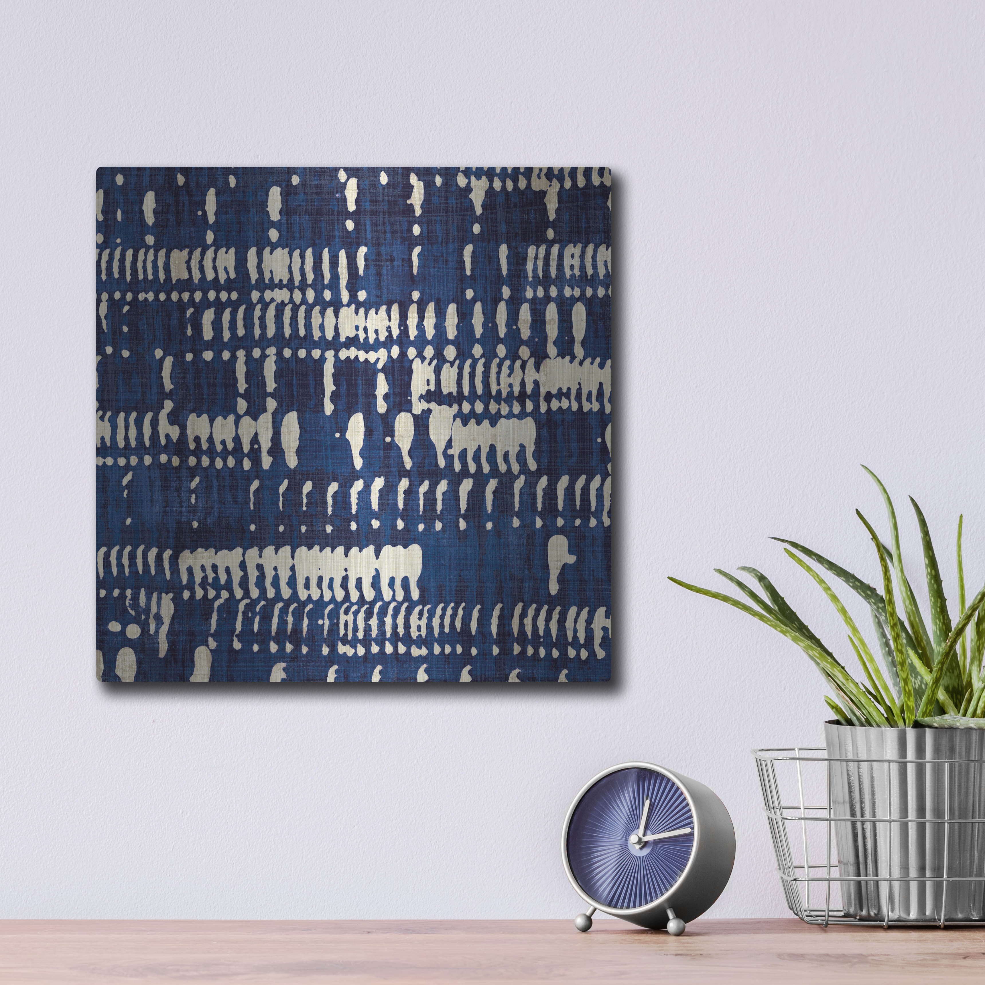 Wrought Studio™ 'Indigo Batik 4' by Wild Apple Portfolio Metal Wall Art ...