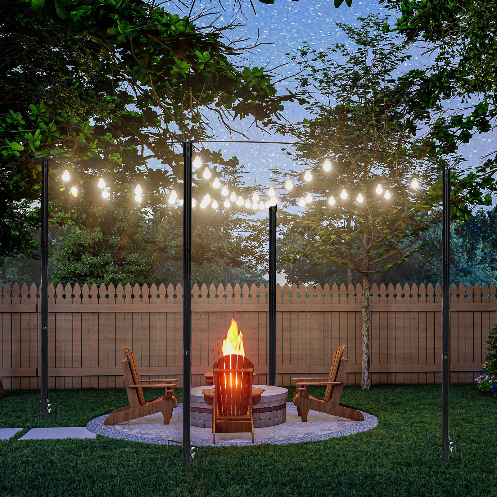 17 Stories 4 Pcs String Light Hook Poles with Superior Stability 5 ...